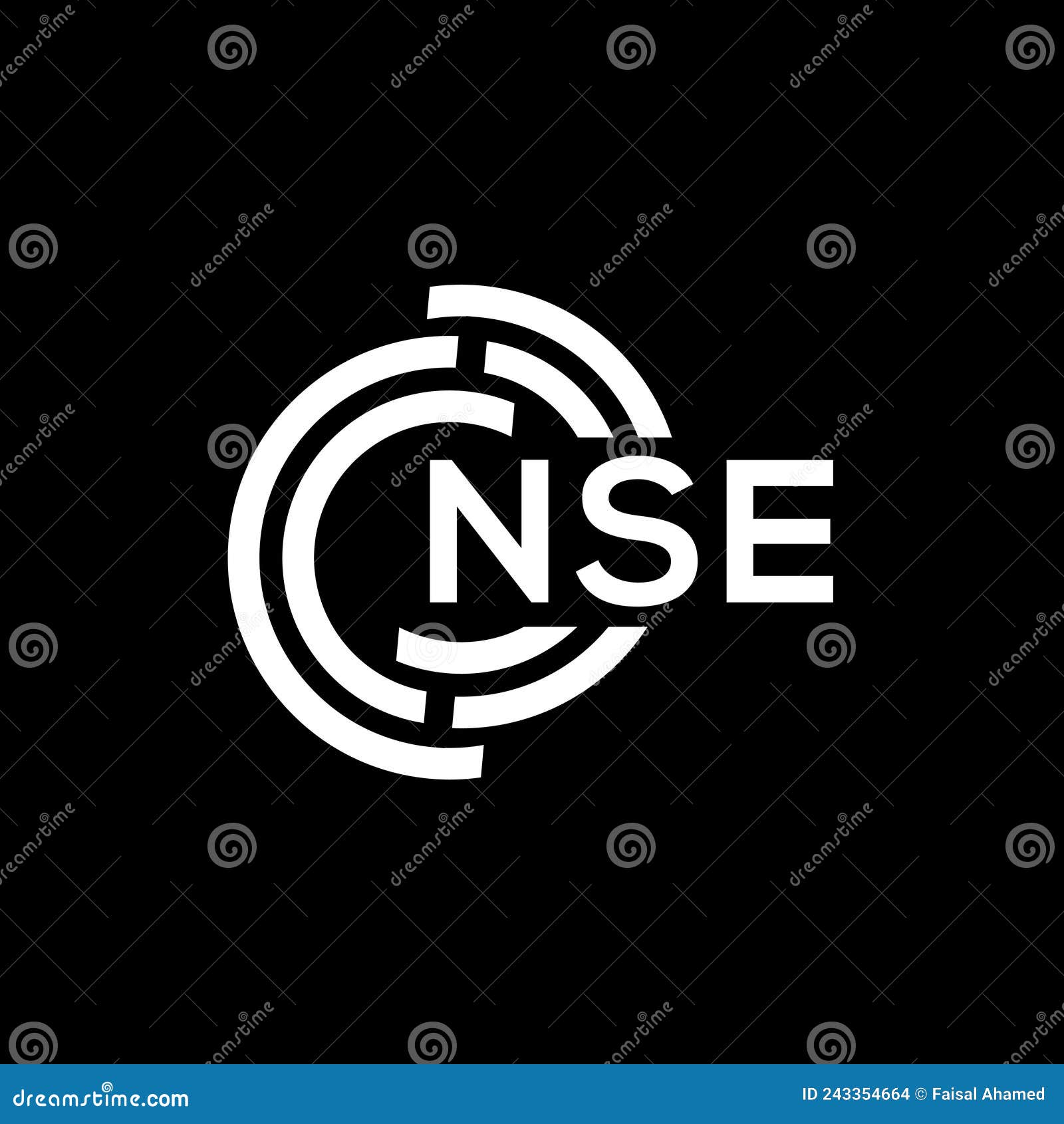 NSE Letter Logo Design. NSE Monogram Initials Letter Logo Concept Stock ...