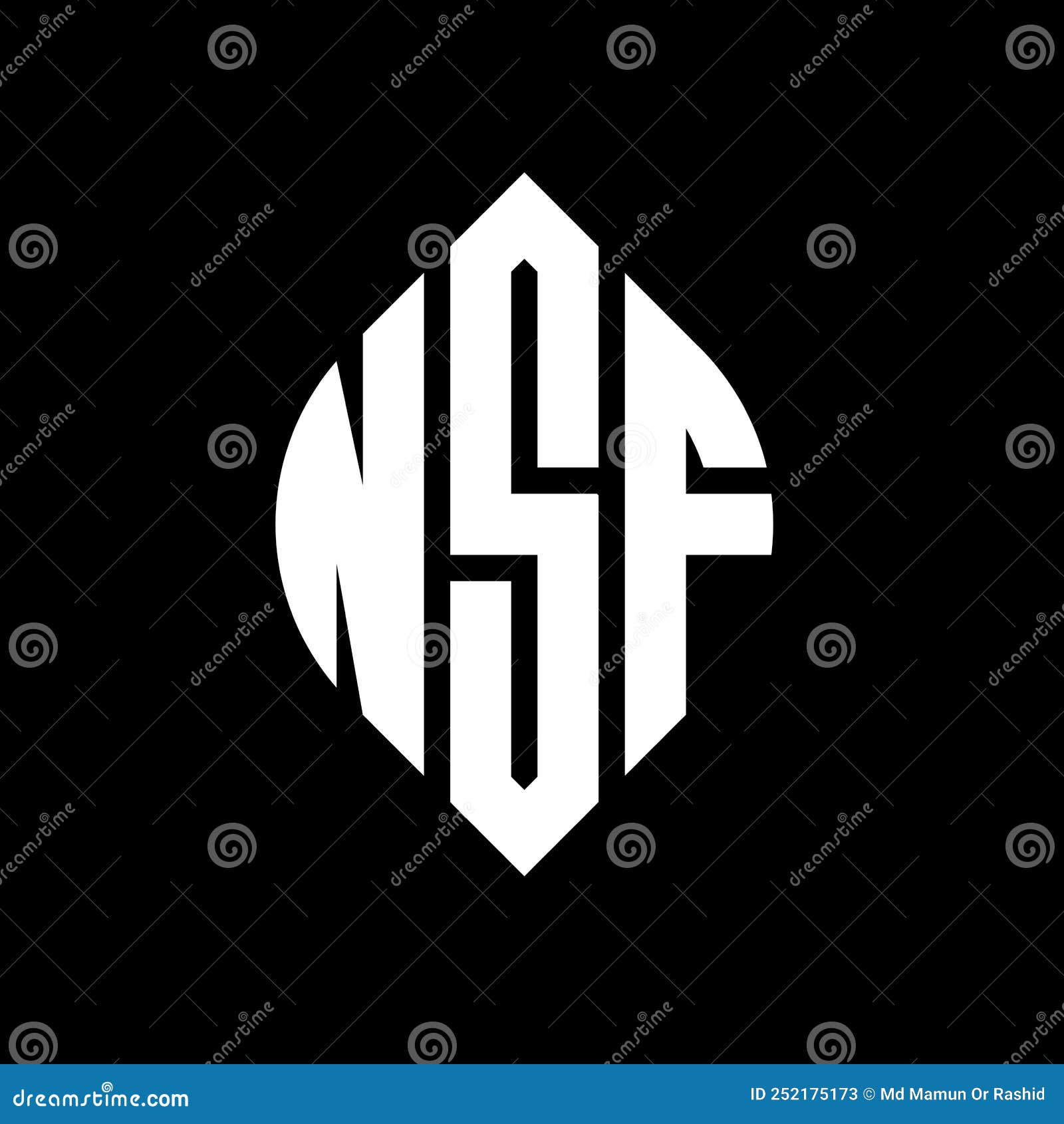 NSF Circle Letter Logo Design with Circle and Ellipse Shape. NSF ...
