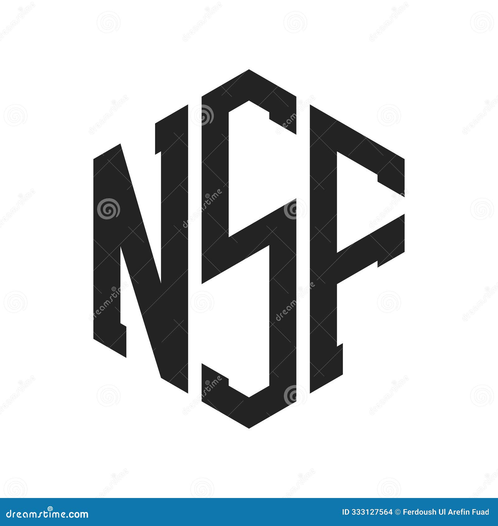 NSF Logo Design. Initial Letter NSF Monogram Logo Using Hexagon Shape ...