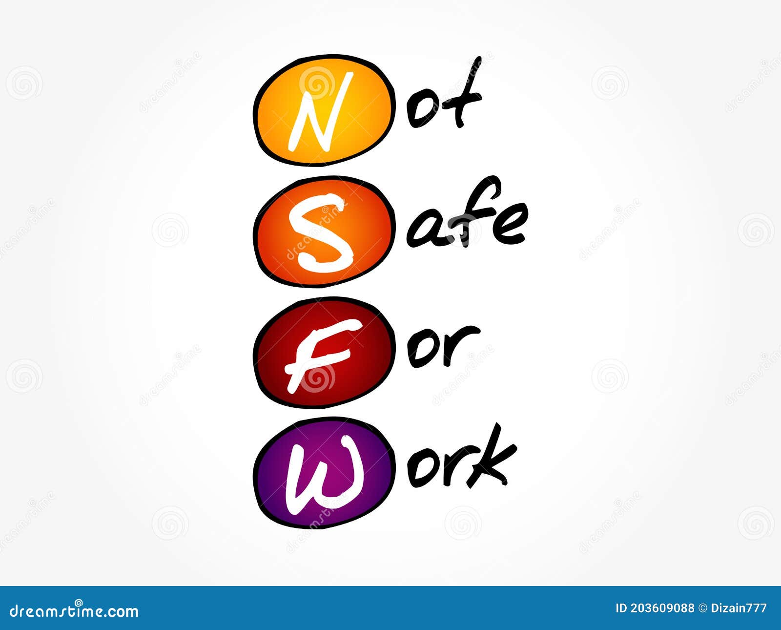 NSFW - Not Safe For Work Acronym, Business Concept Background Stock ...