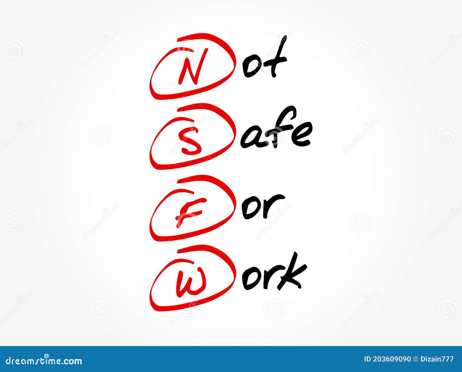 NSFW - Not Safe For Work Acronym, Business Concept Background Stock ...