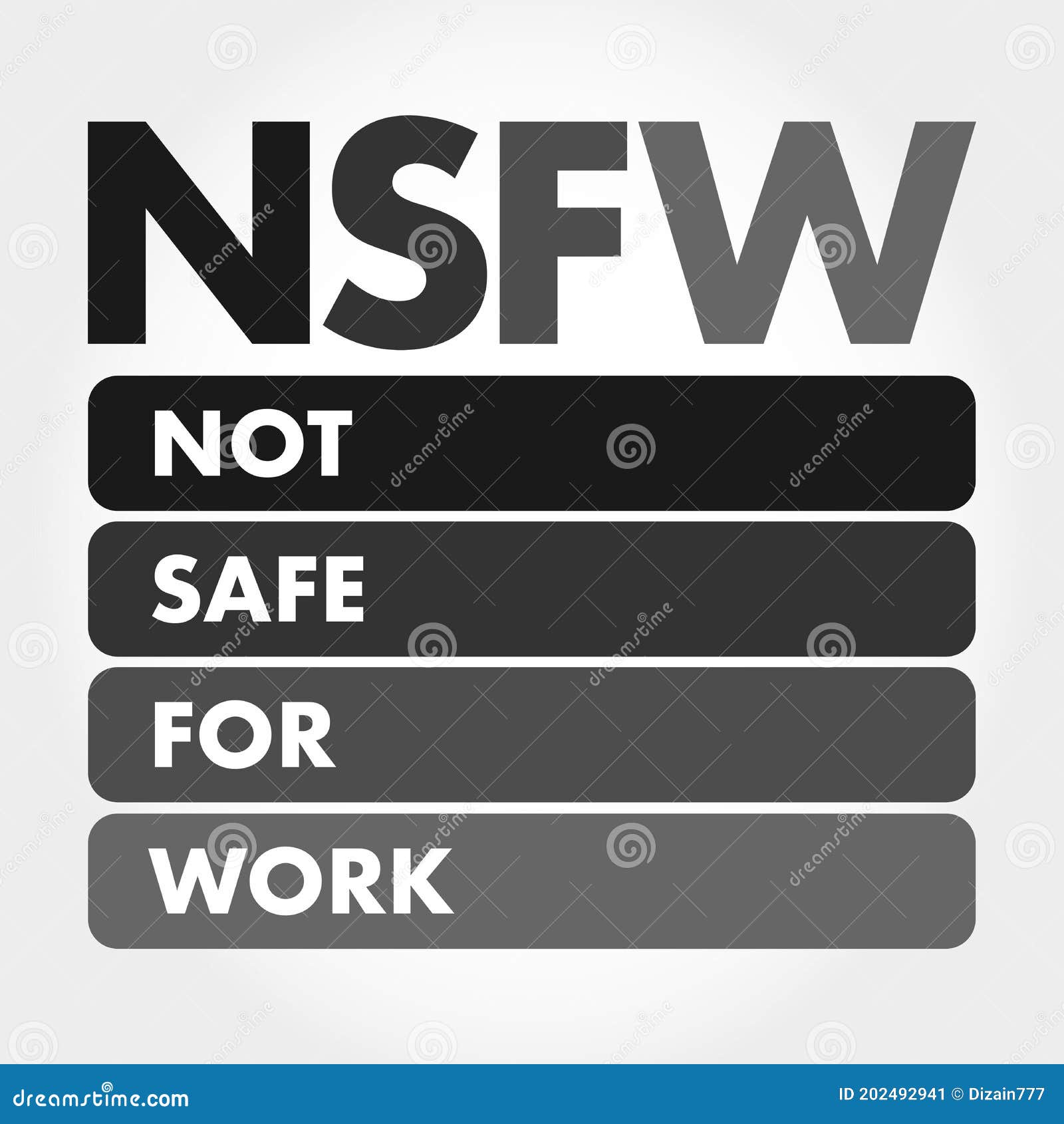 NSFW - Not Safe For Work Acronym, Business Concept Background Royalty ...