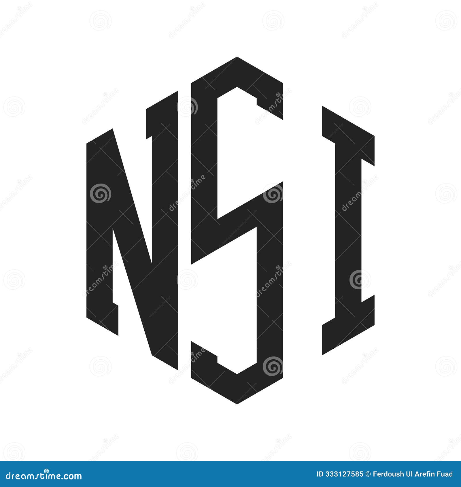 NSI Logo Design. Initial Letter NSI Monogram Logo Using Hexagon Shape ...