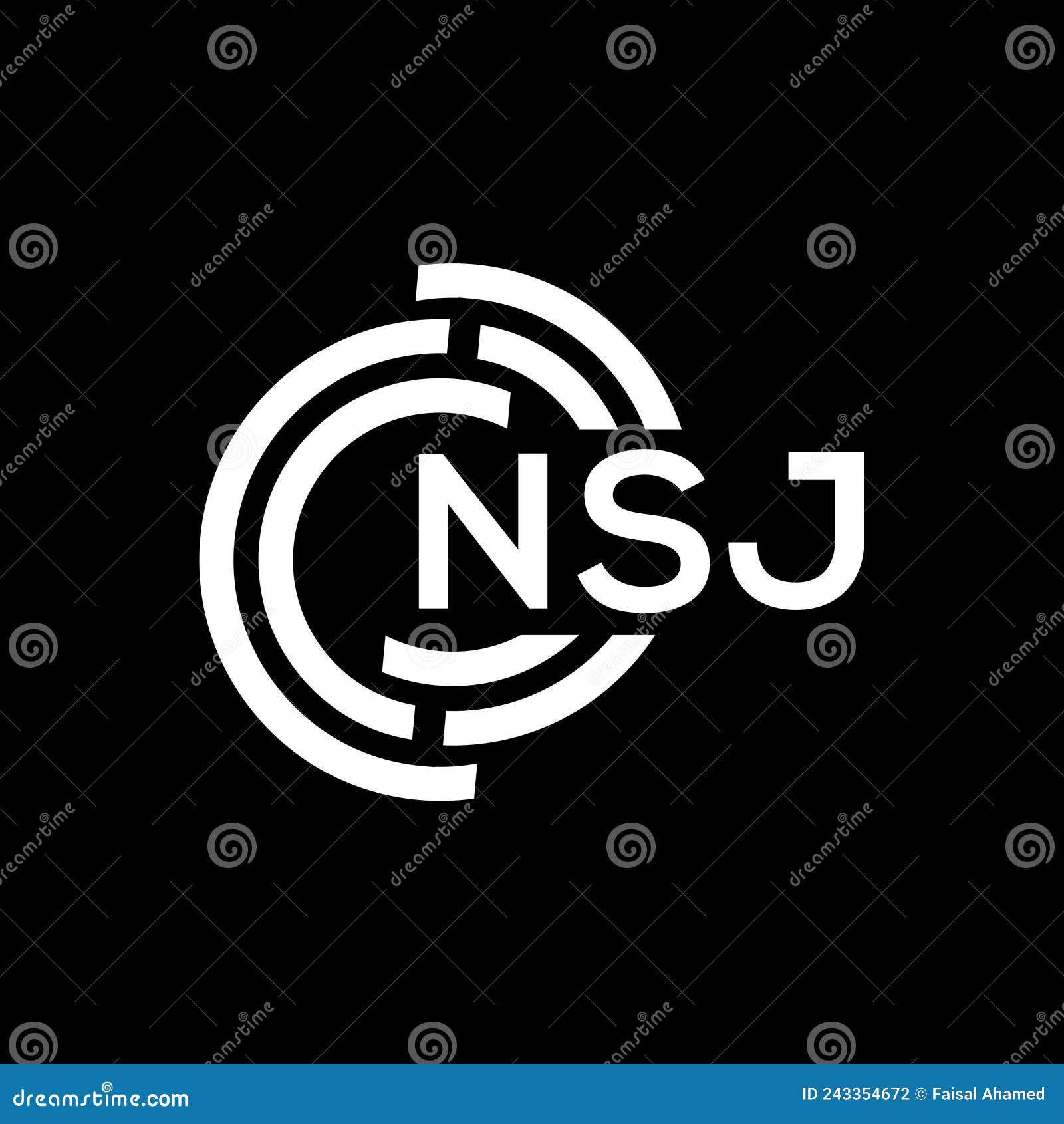 NSJ Letter Logo Design. NSJ Monogram Initials Letter Logo Concept Stock ...