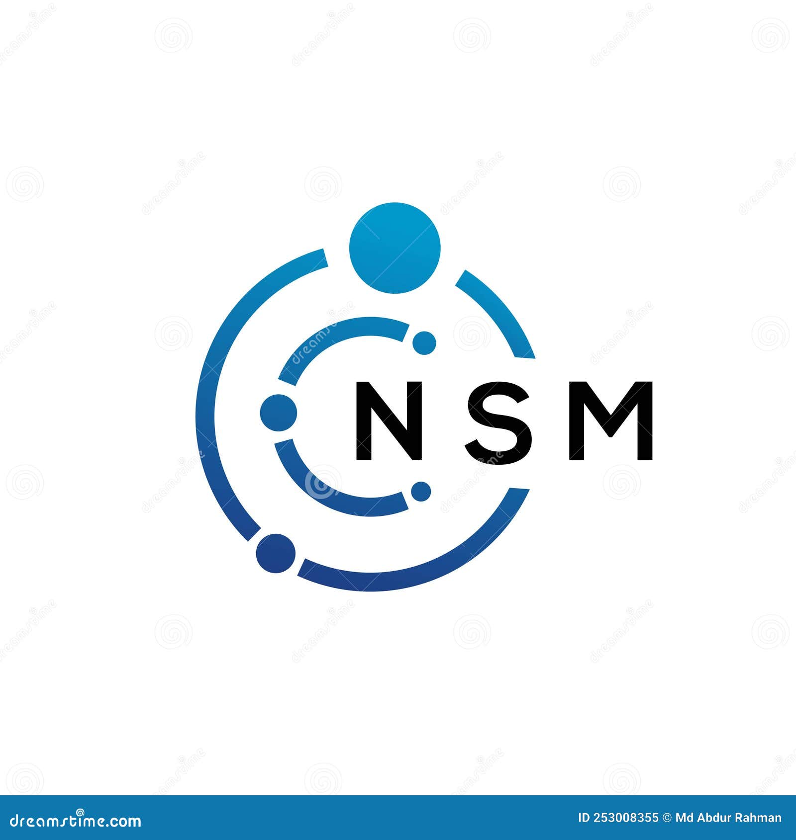 NSM Letter Technology Logo Design on White Background. NSM Creative ...
