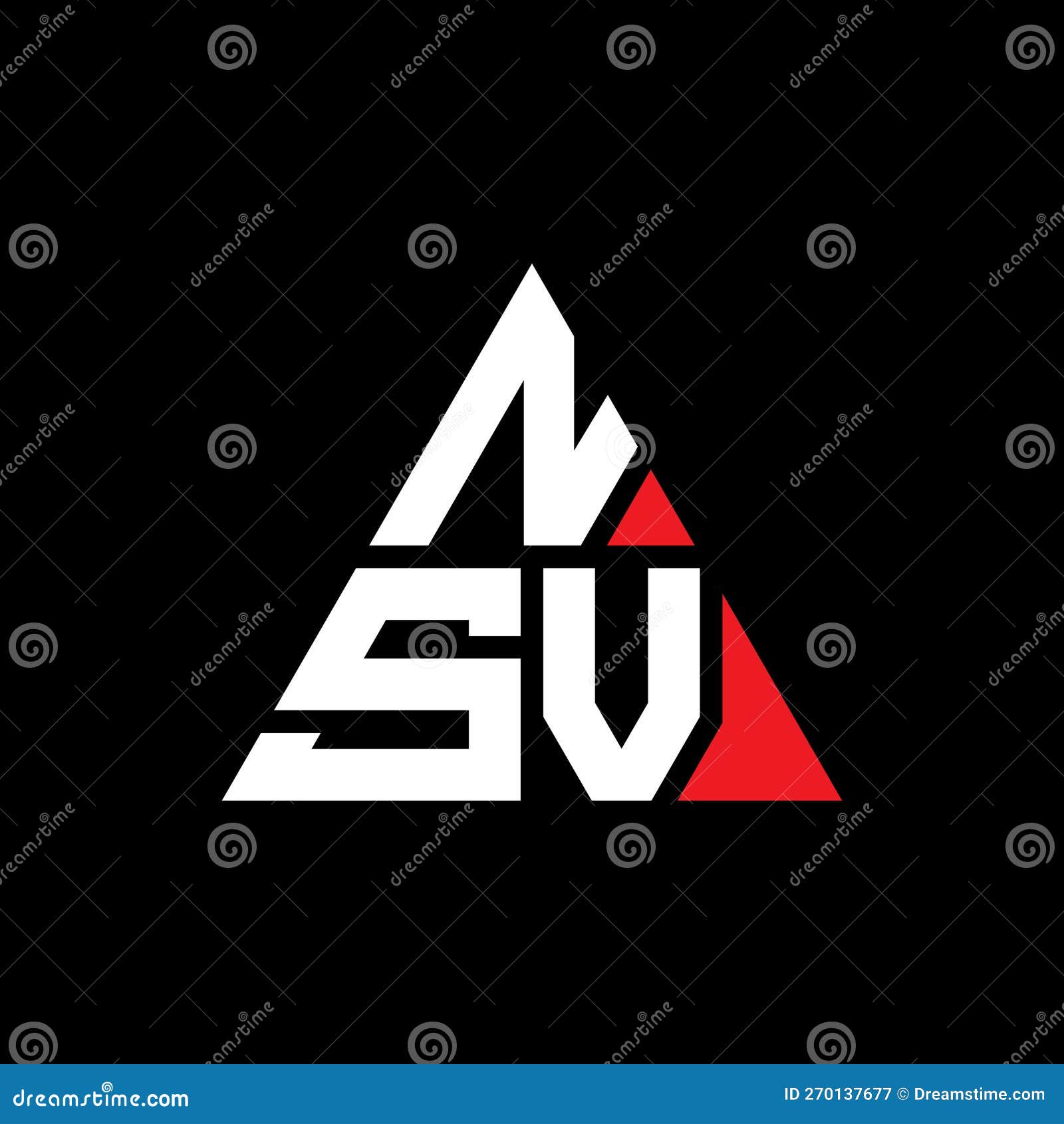 NSV Triangle Letter Logo Design with Triangle Shape. NSV Triangle Logo ...