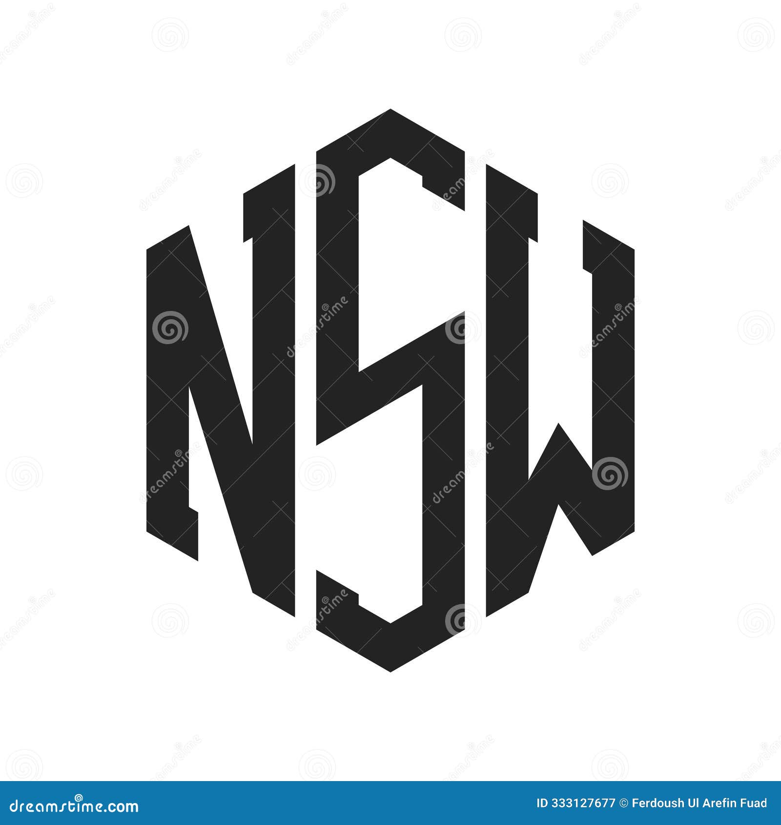 NSW Logo Design. Initial Letter NSW Monogram Logo Using Hexagon Shape ...