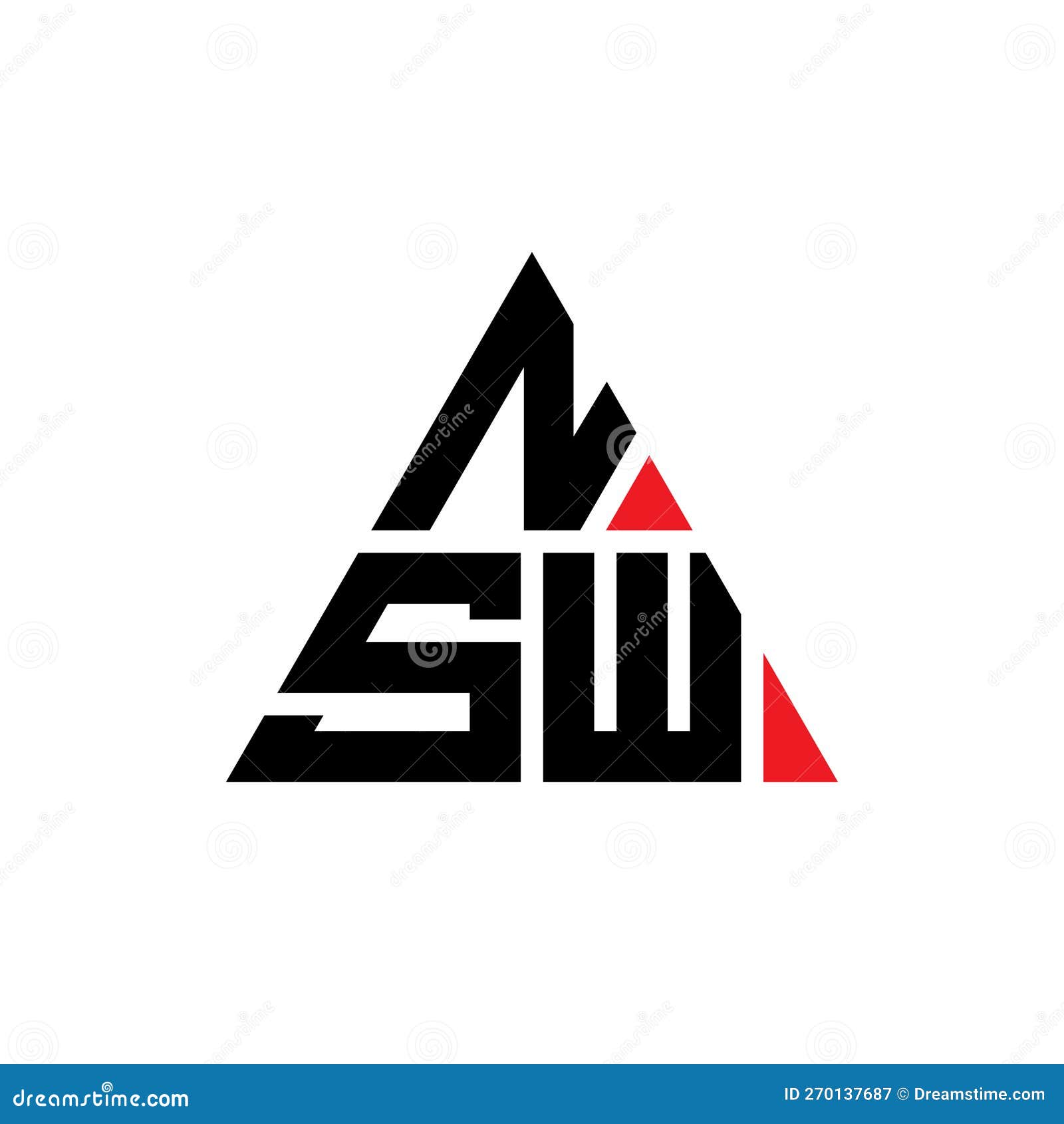 NSW Triangle Letter Logo Design With Triangle Shape. NSW Triangle Logo ...