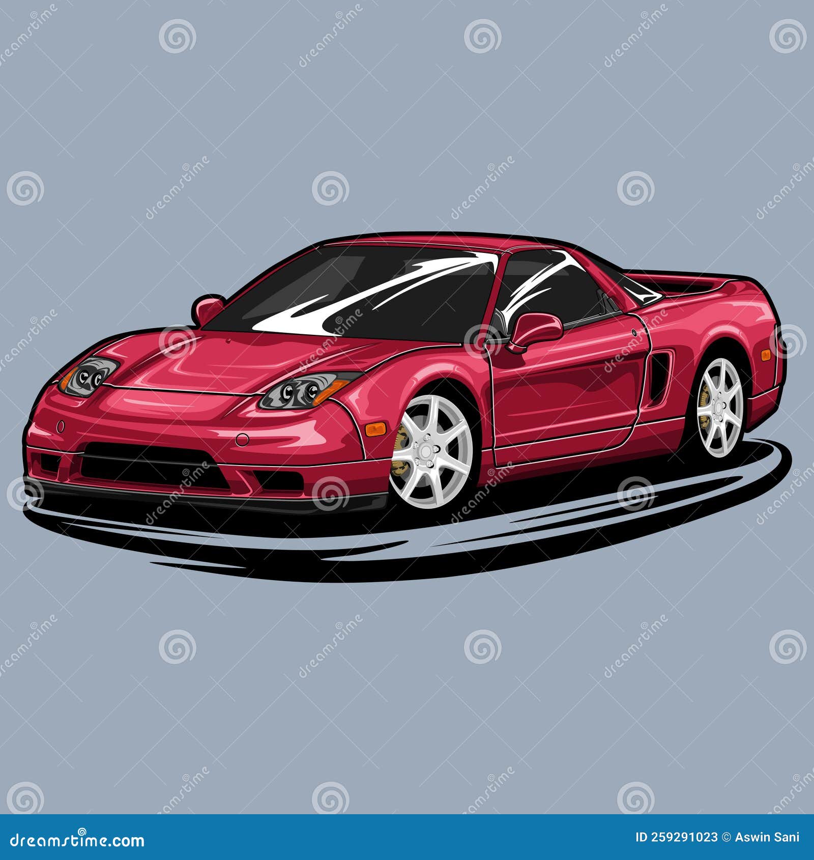 NSX NA2 Car Illustration Cartoon Vector | CartoonDealer.com #259291023