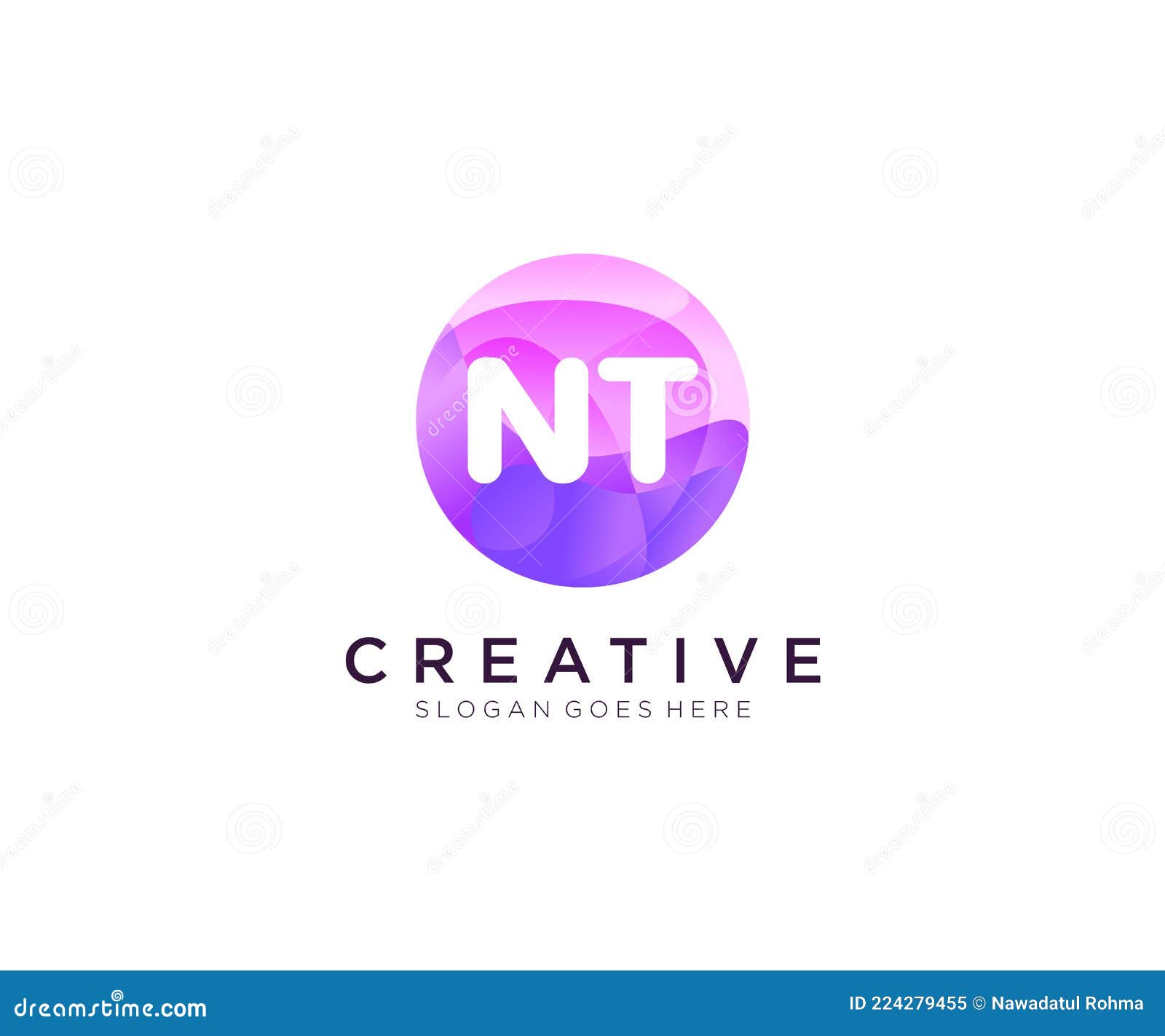 NT Initial Logo with Colorful Circle Template Vector Stock Vector ...
