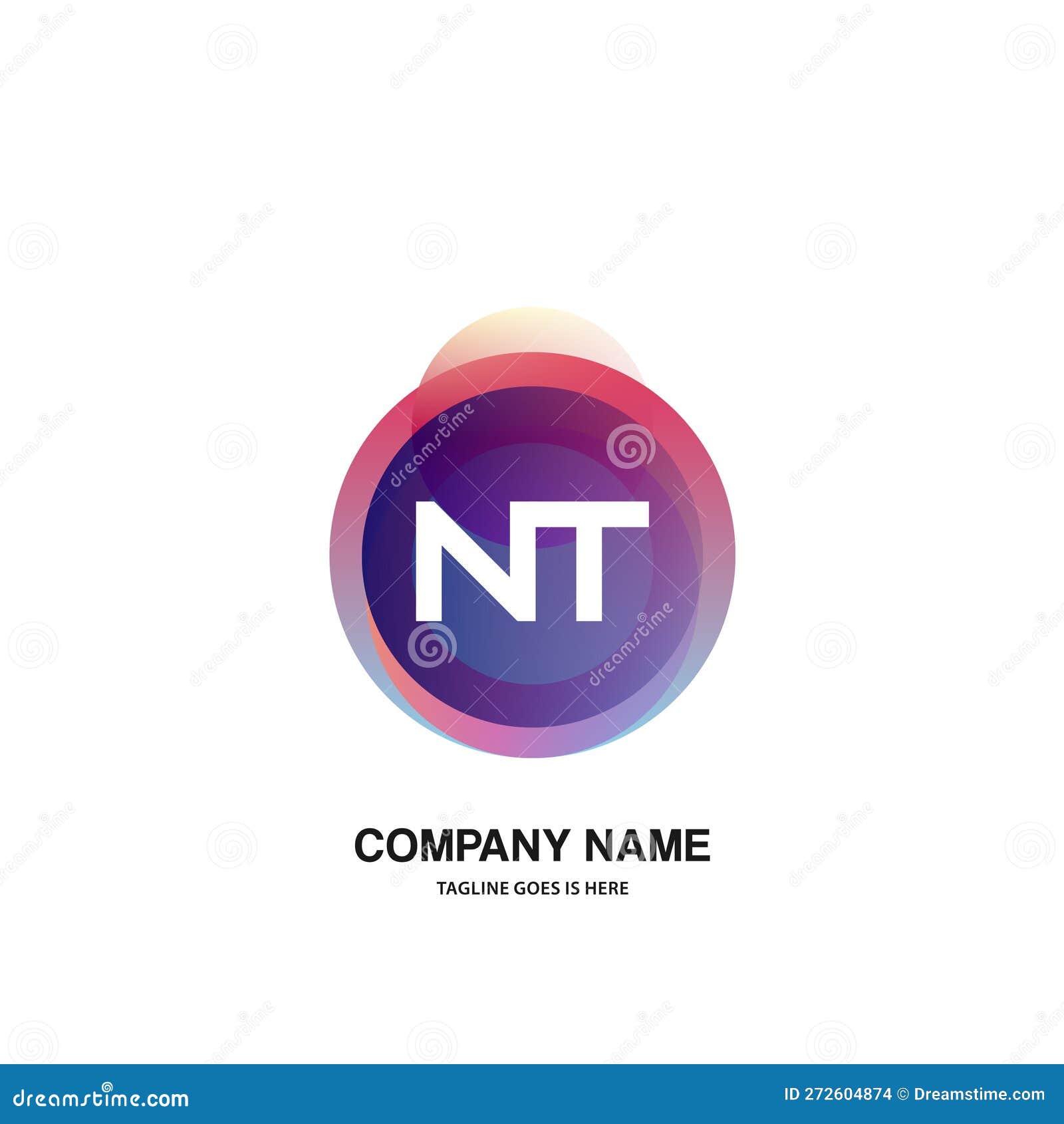 NT Initial Logo with Colorful Circle Template Vector Stock Vector ...