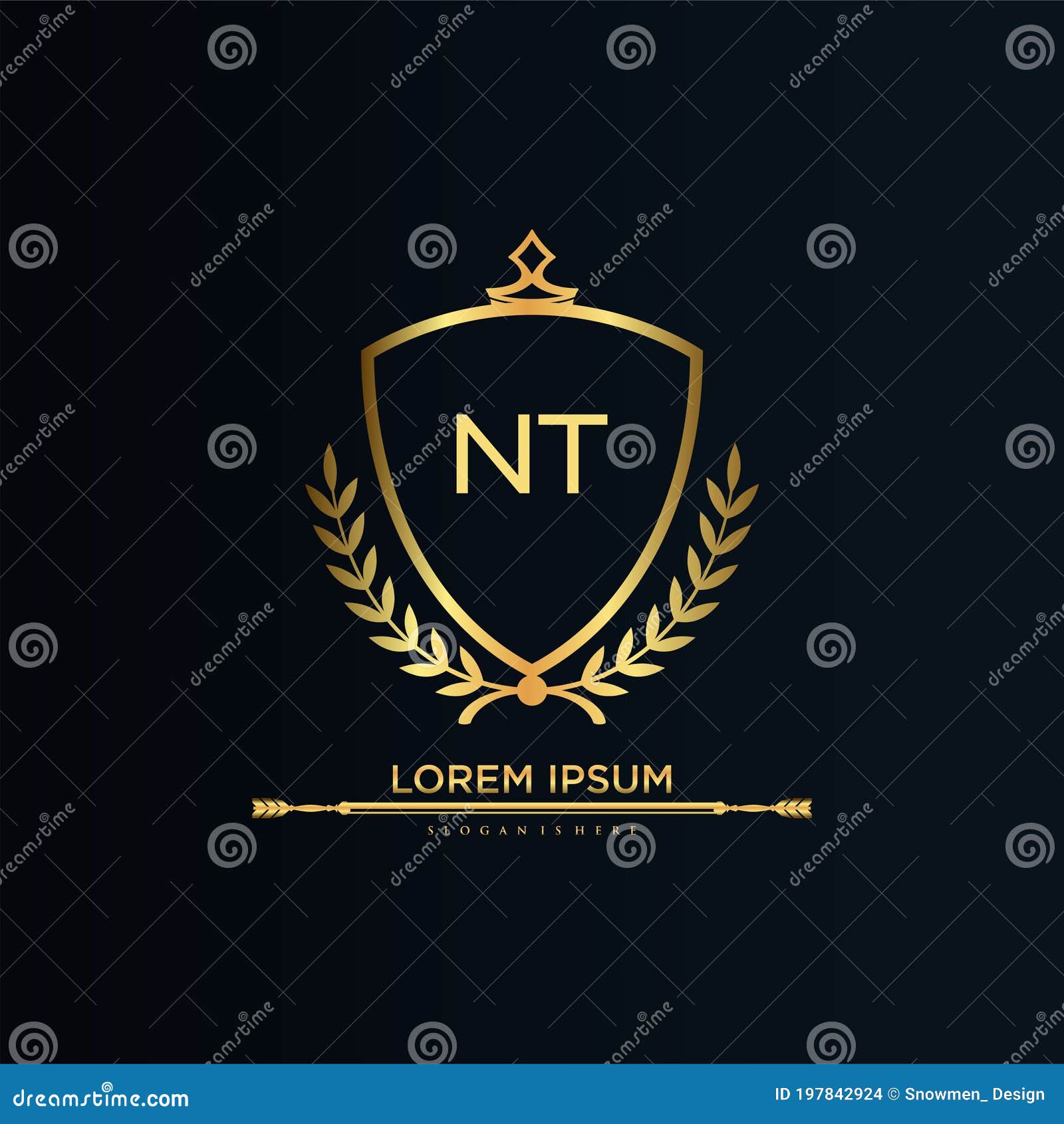 NT Letter Initial with Royal Template.elegant with Crown Logo Vector ...