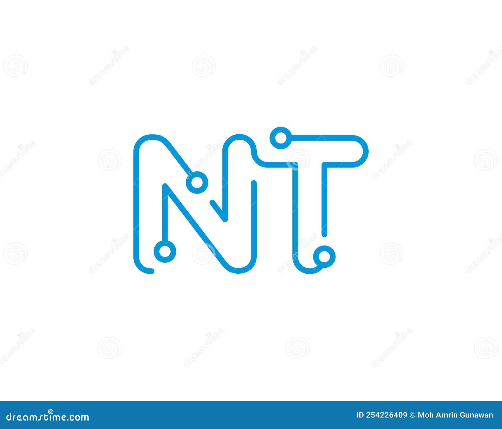 NT Letters, Electronic Circuit, Technology Logo Design Vector 001 Stock ...