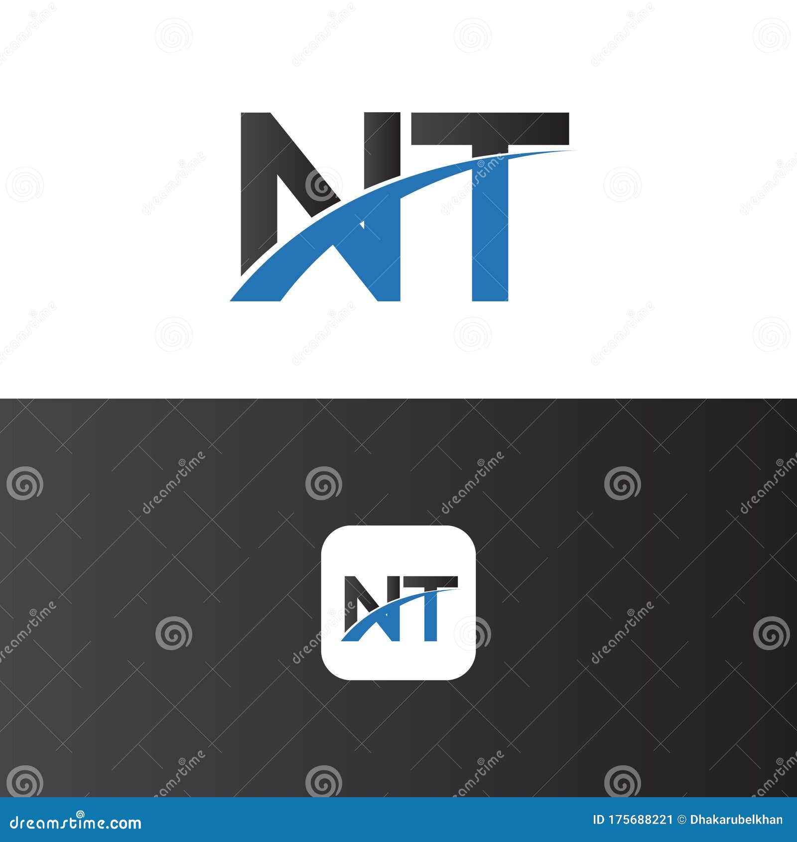 NT Logo Letter Design Template Element Stock Vector - Illustration of ...