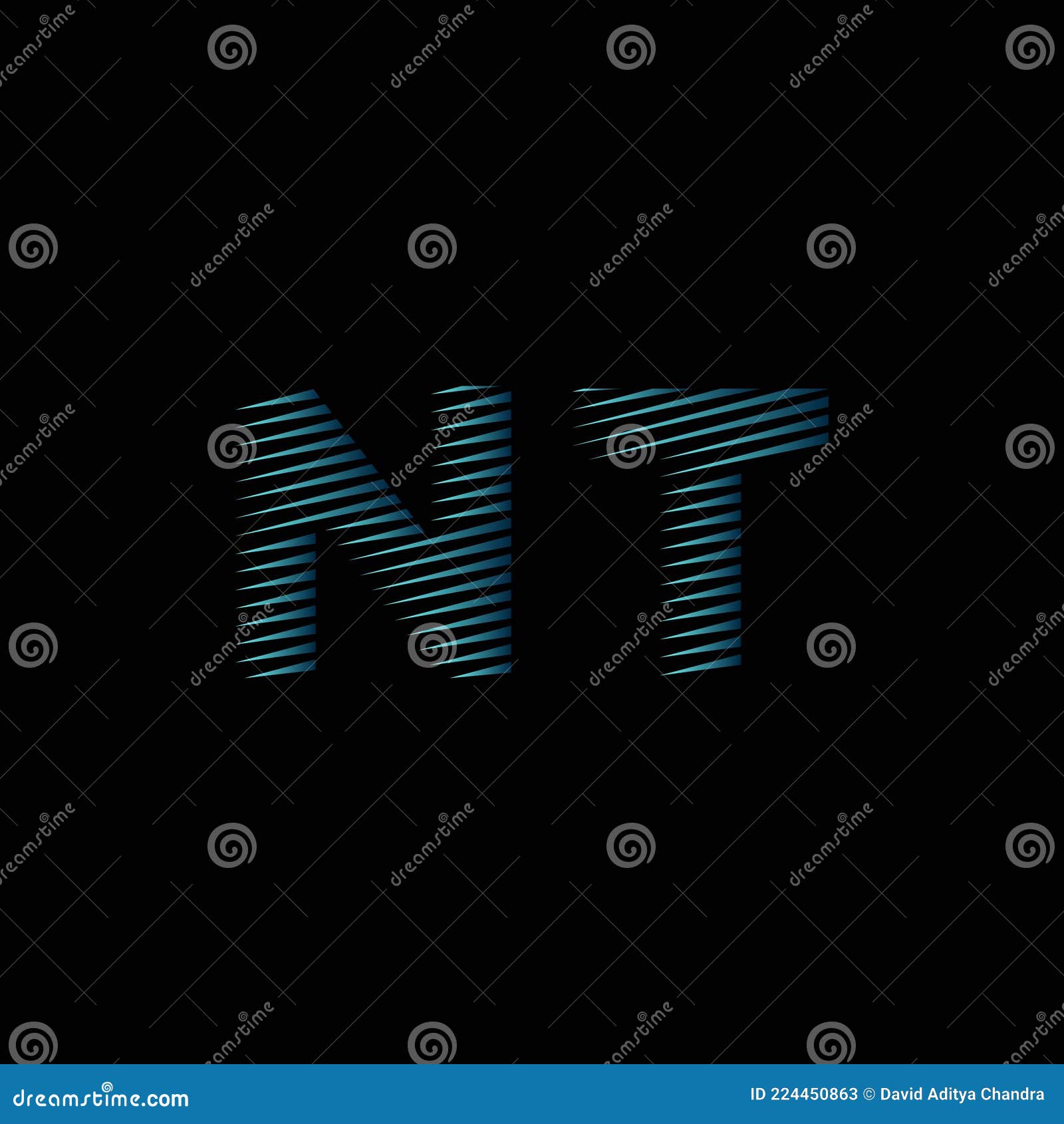 NT Monogram Lines Style Blue Light Vector Stock Vector - Illustration ...