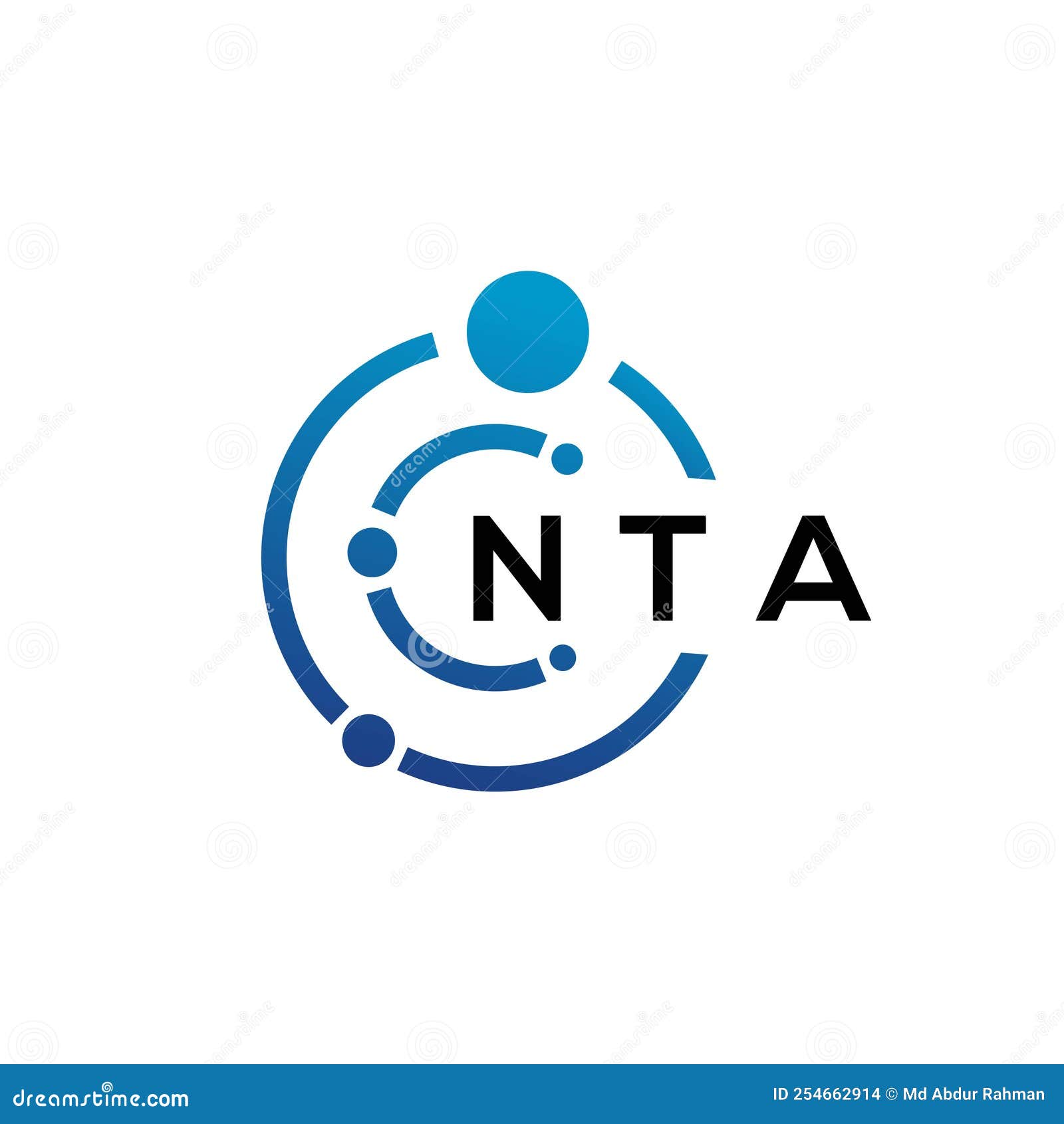 NTA Letter Technology Logo Design on White Background. NTA Creative ...