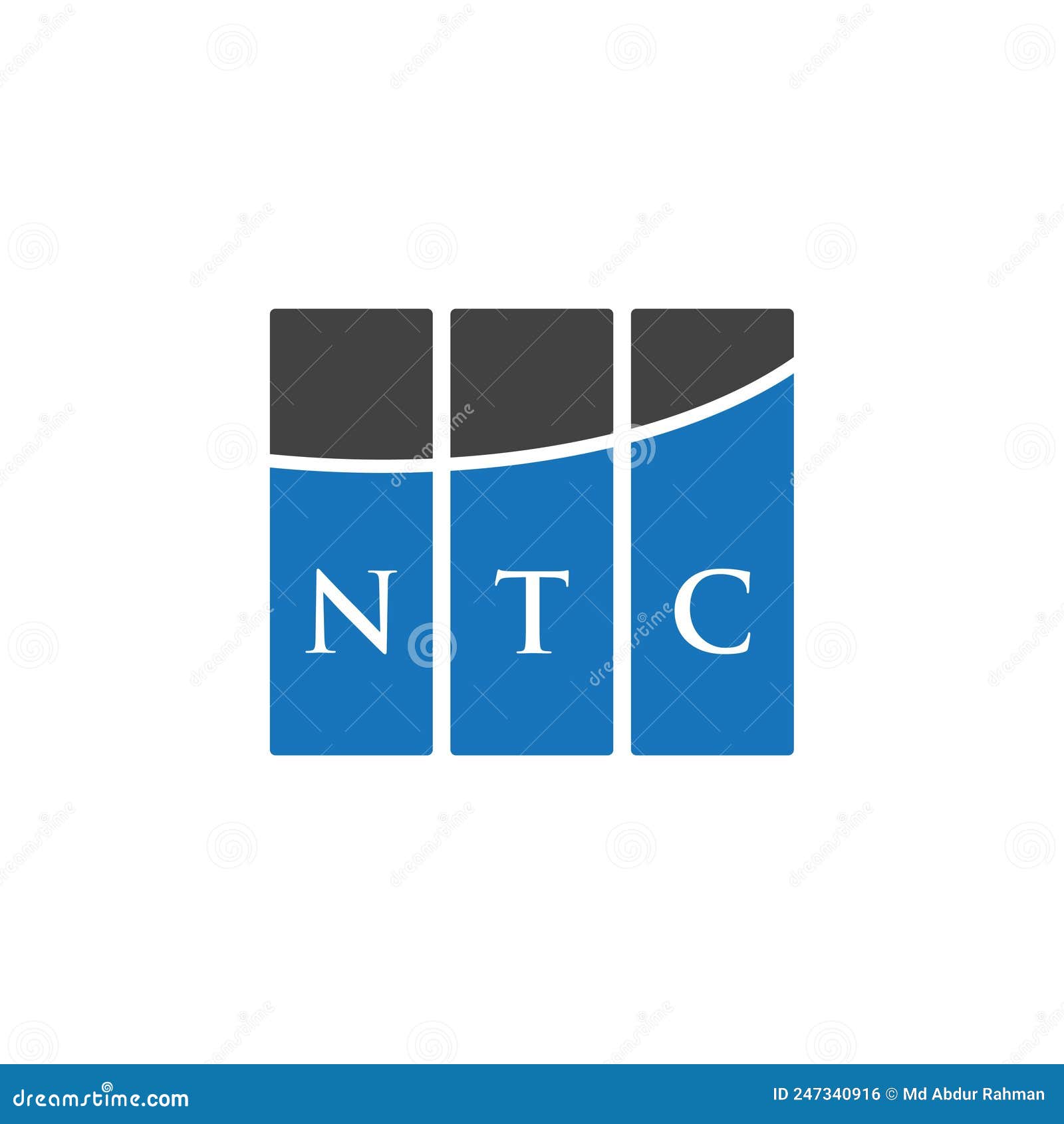 NTC Letter Logo Design on WHITE Background. NTC Creative Initials ...