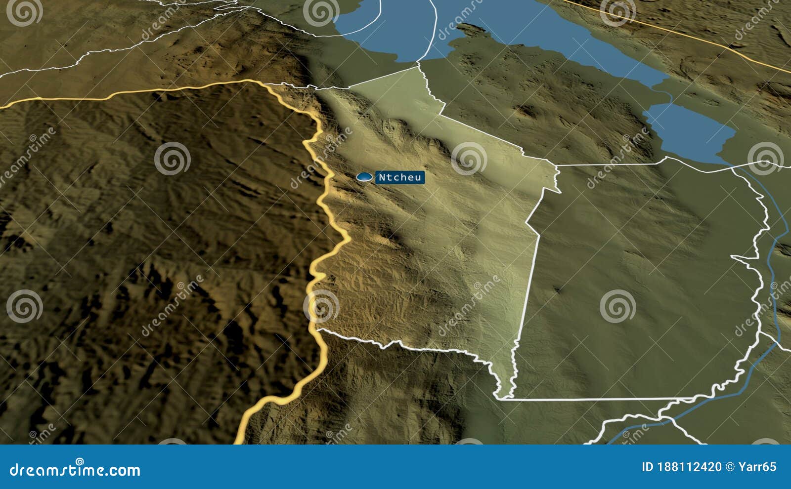 Ntcheu, Malawi - Highlighted with Capital. Physical Stock Illustration ...
