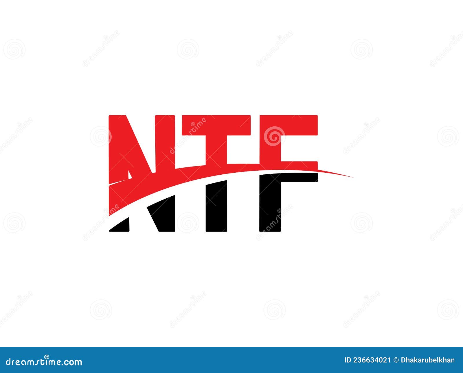 NTF Letter Initial Logo Design Vector Illustration Stock Vector ...