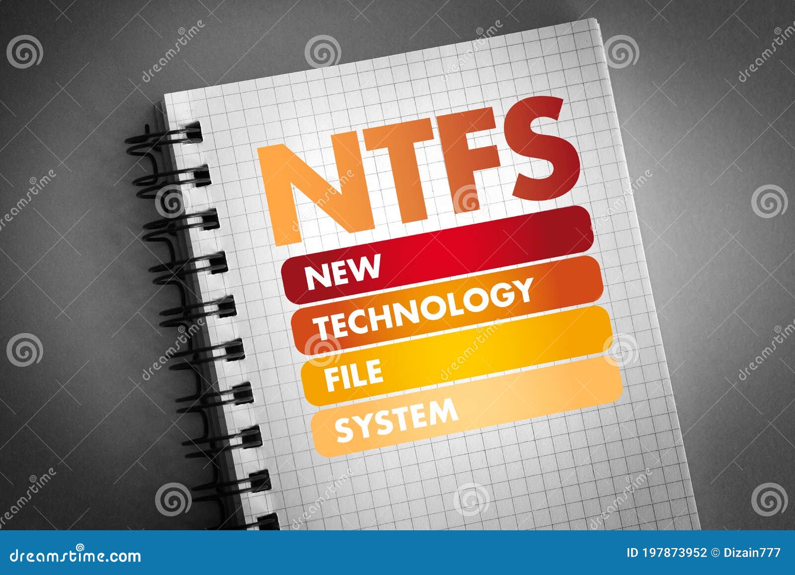 NTFS - New Technology File System Acronym Stock Photo - Image of ...