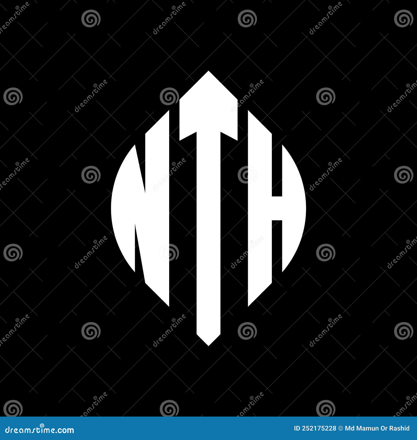 NTH Circle Letter Logo Design with Circle and Ellipse Shape. NTH ...
