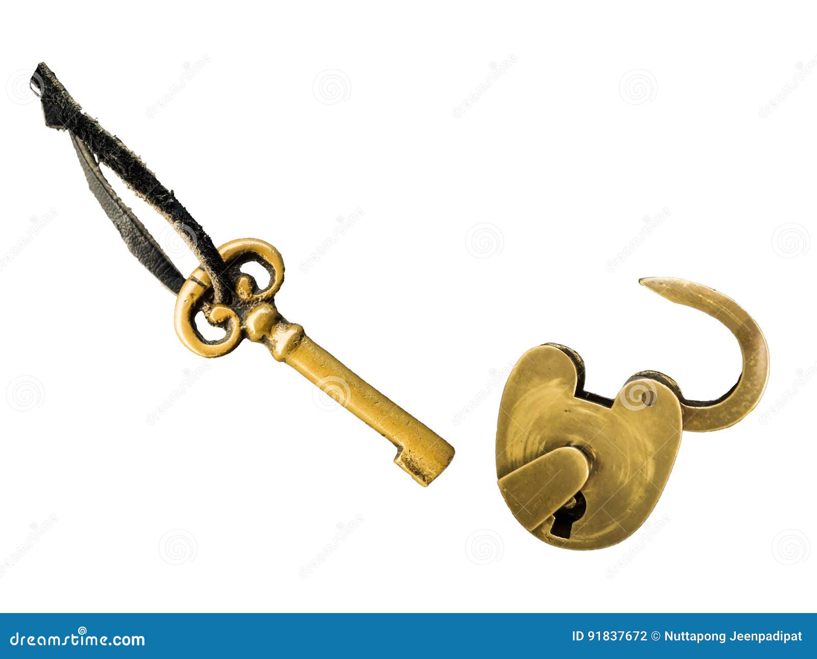 Antique Golden Key and Key Lock Stock Photo - Image of house, shine ...