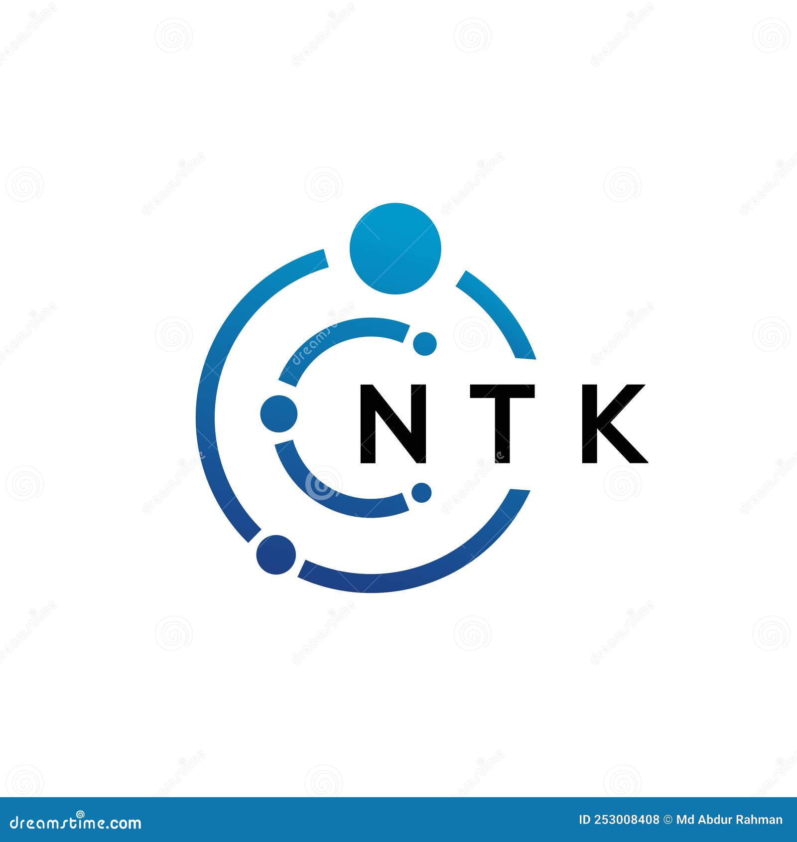 NTK Letter Technology Logo Design on White Background. NTK Creative ...