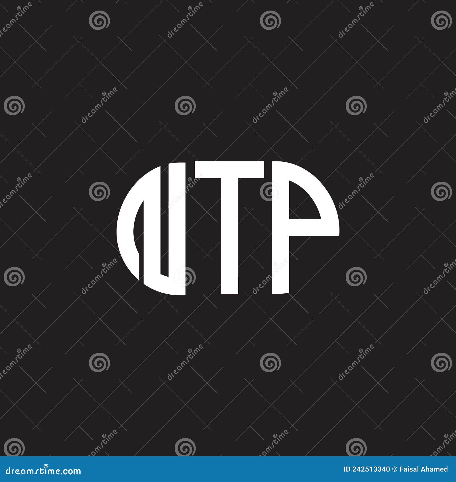 NTP Letter Logo Design on Black Background. NTP Creative Initials ...