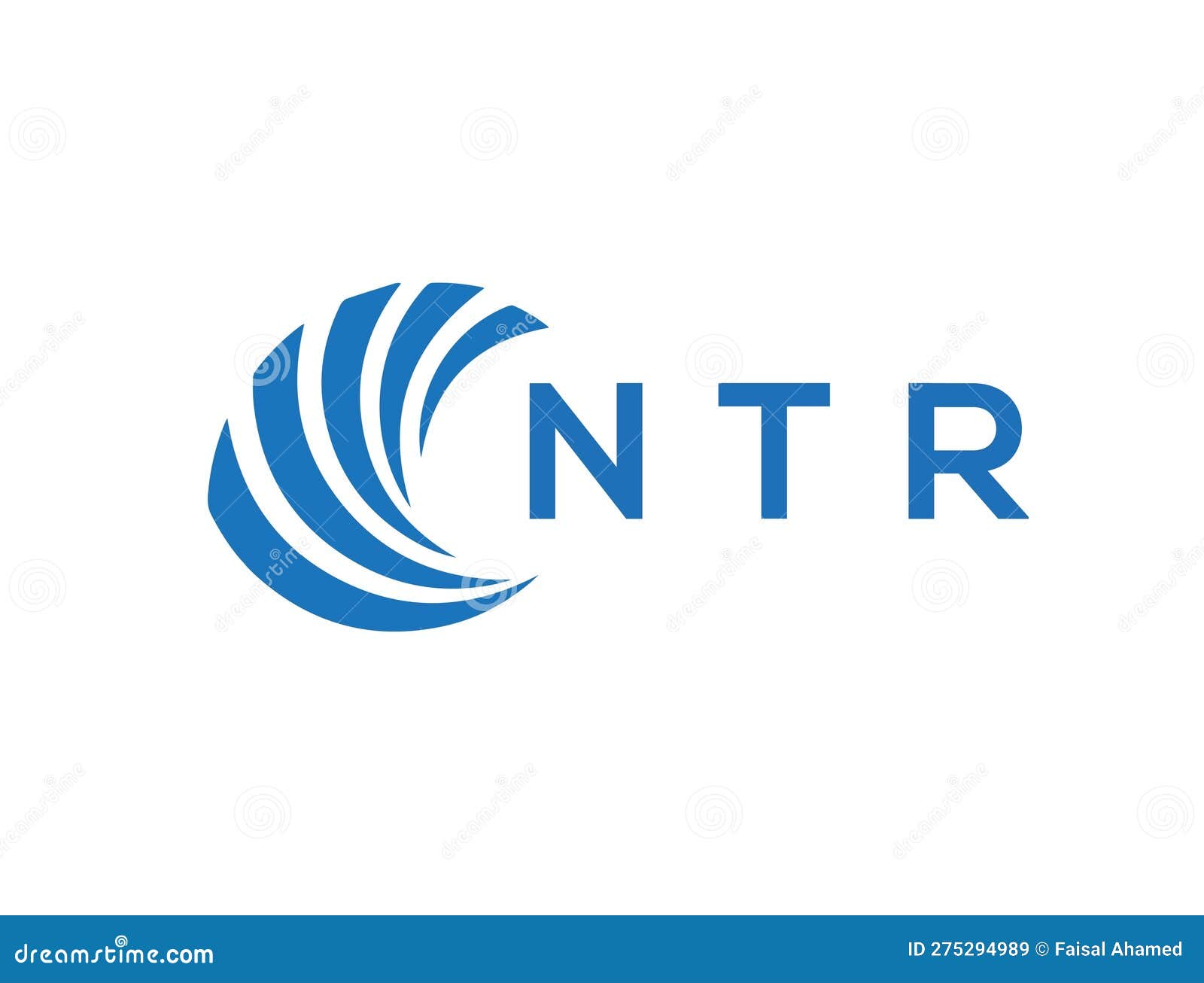 NTR Letter Logo Design on White Background. NTR Creative Circle Letter ...