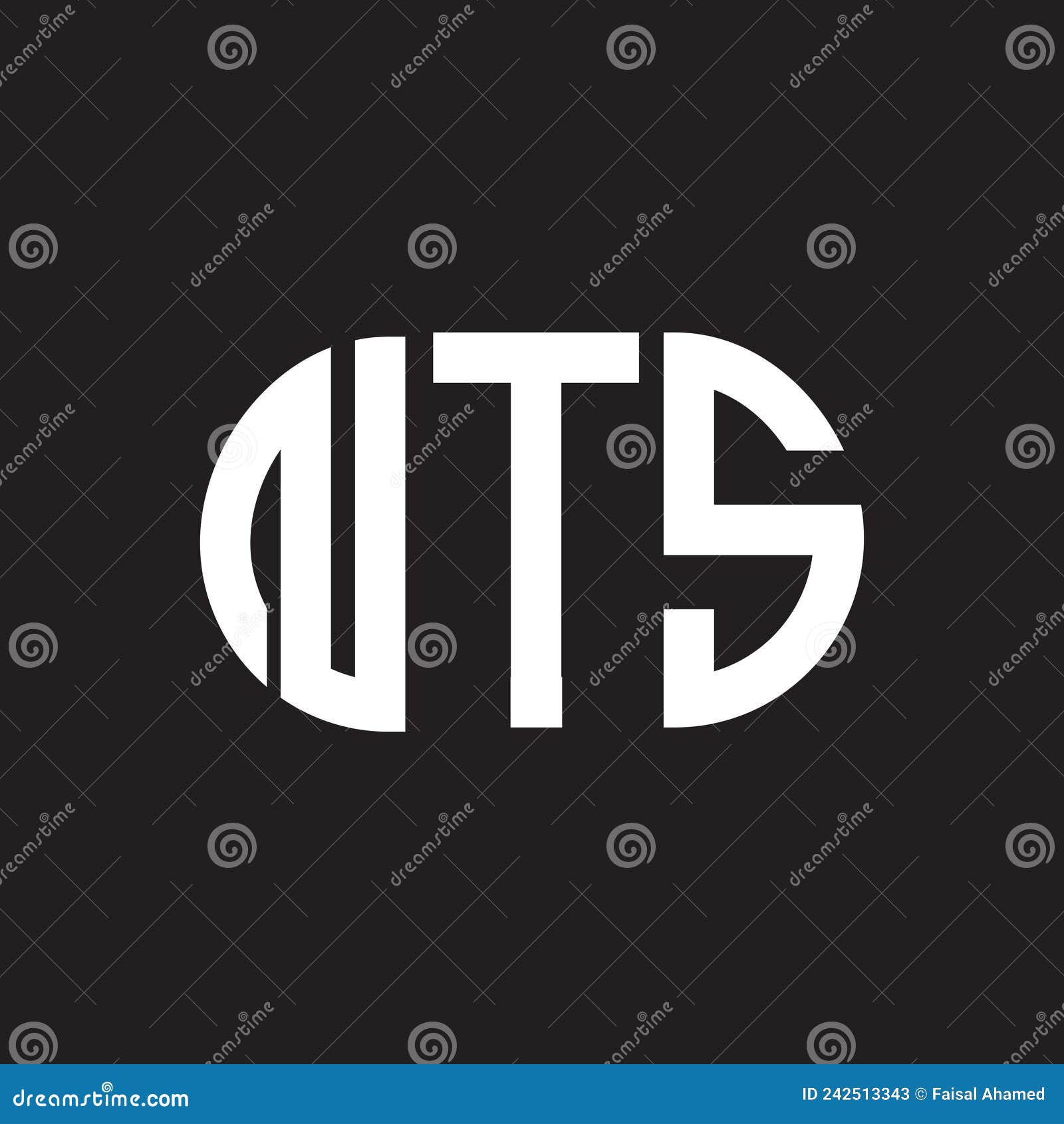 NTS Letter Logo Design on Black Background. NTS Creative Initials ...