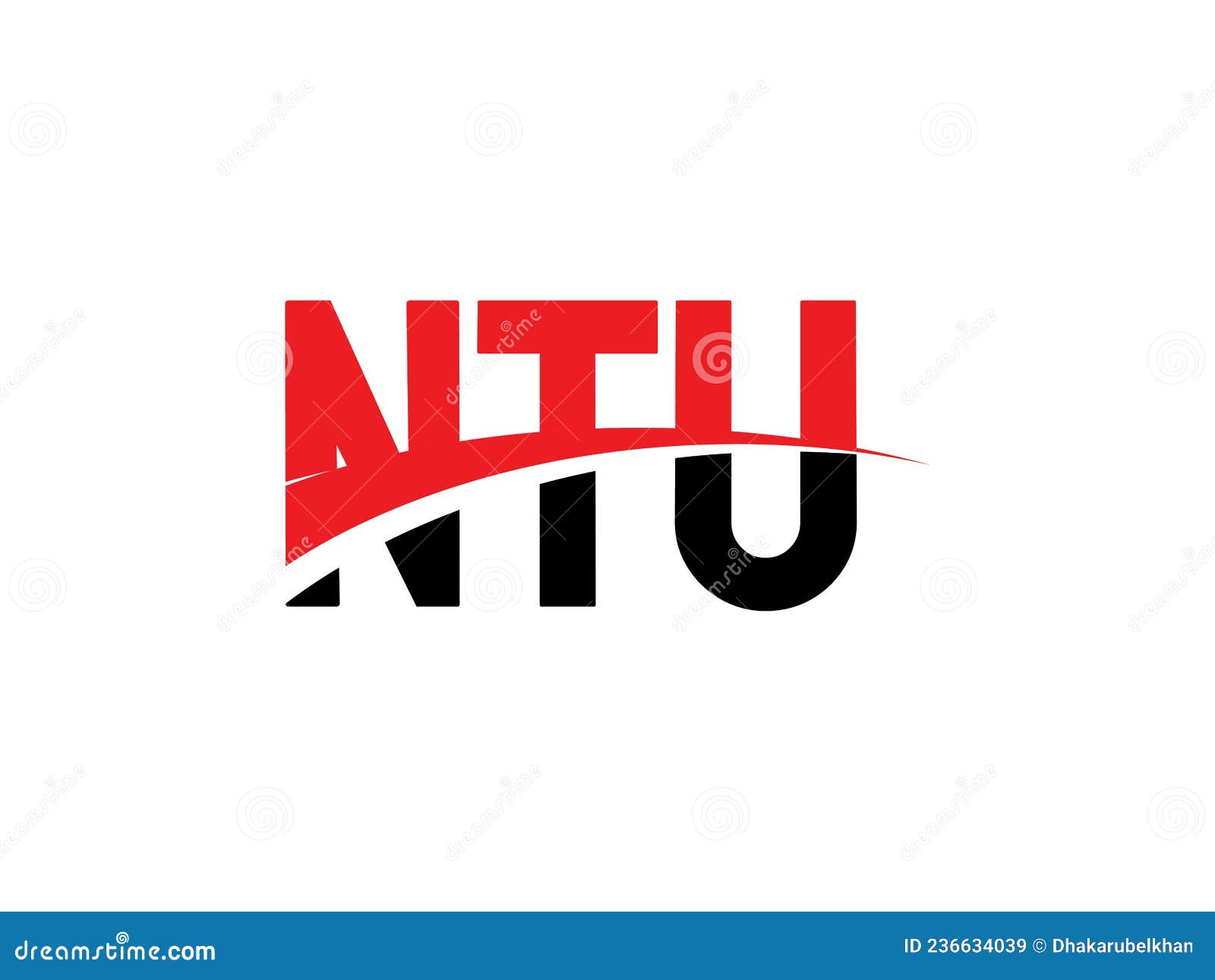 NTU Letter Initial Logo Design Vector Illustration Stock Vector ...
