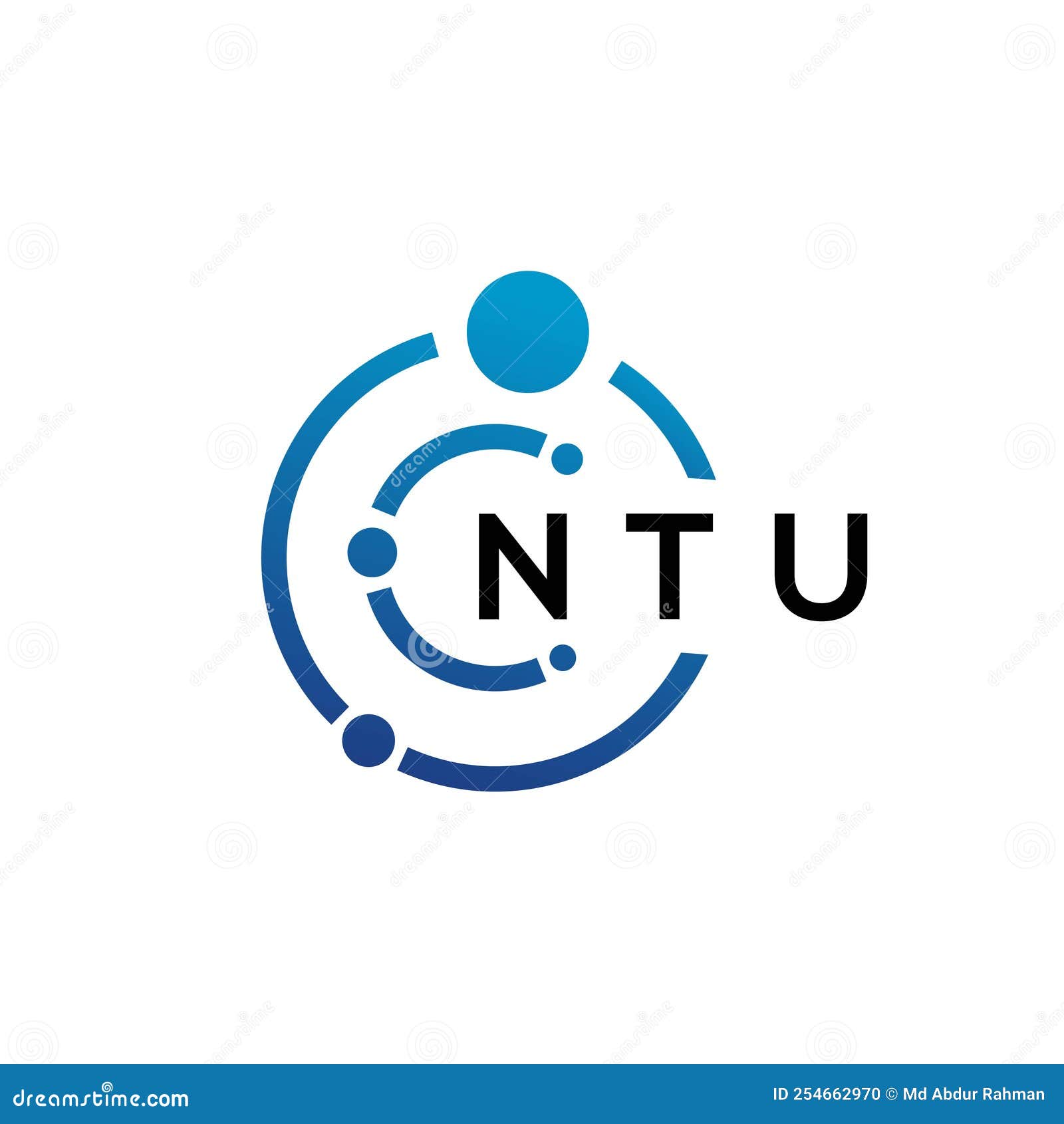 NTU Letter Technology Logo Design On White Background. NTU Creative ...