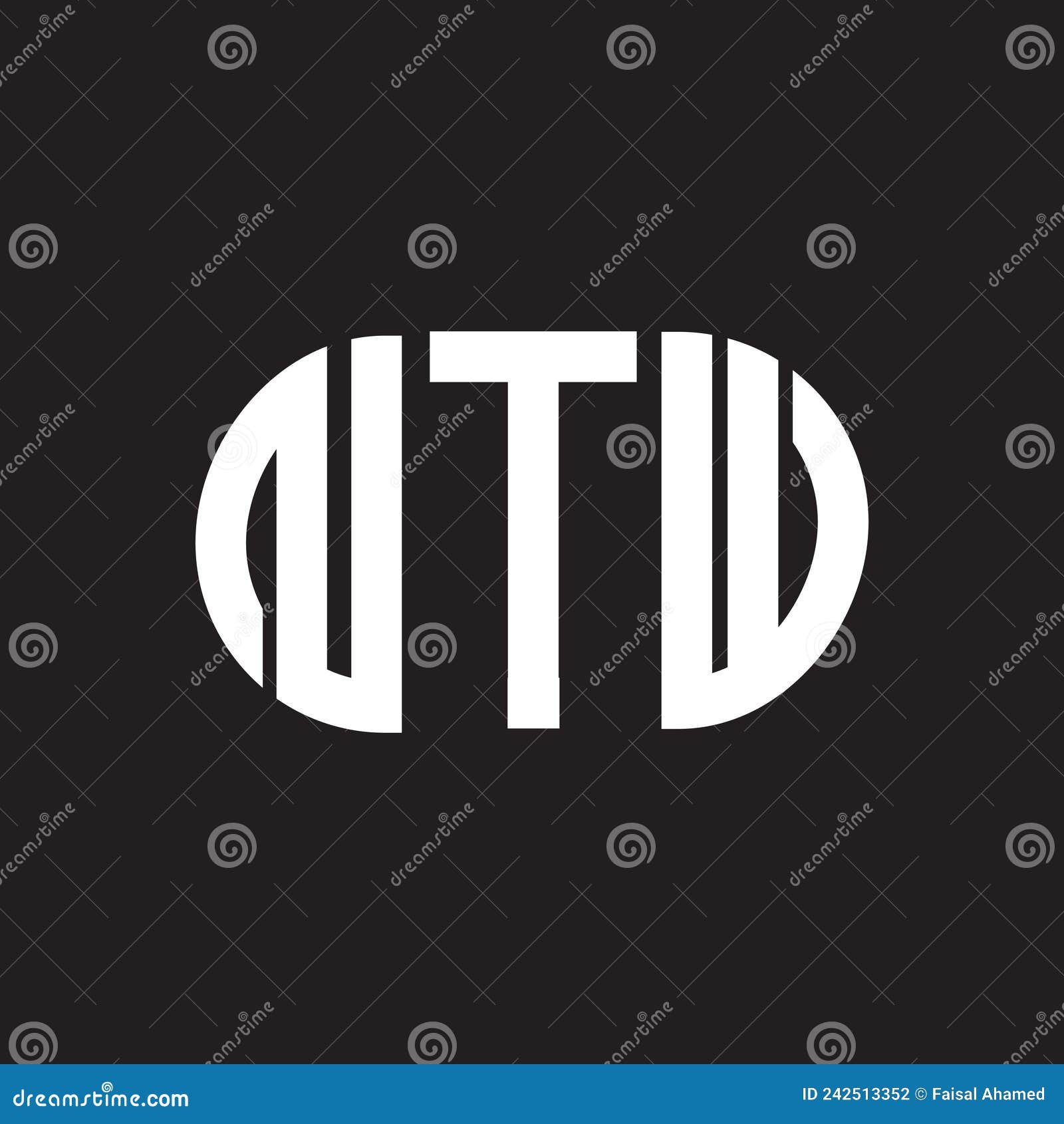 NTW Letter Logo Design on Black Background. NTW Creative Initials ...