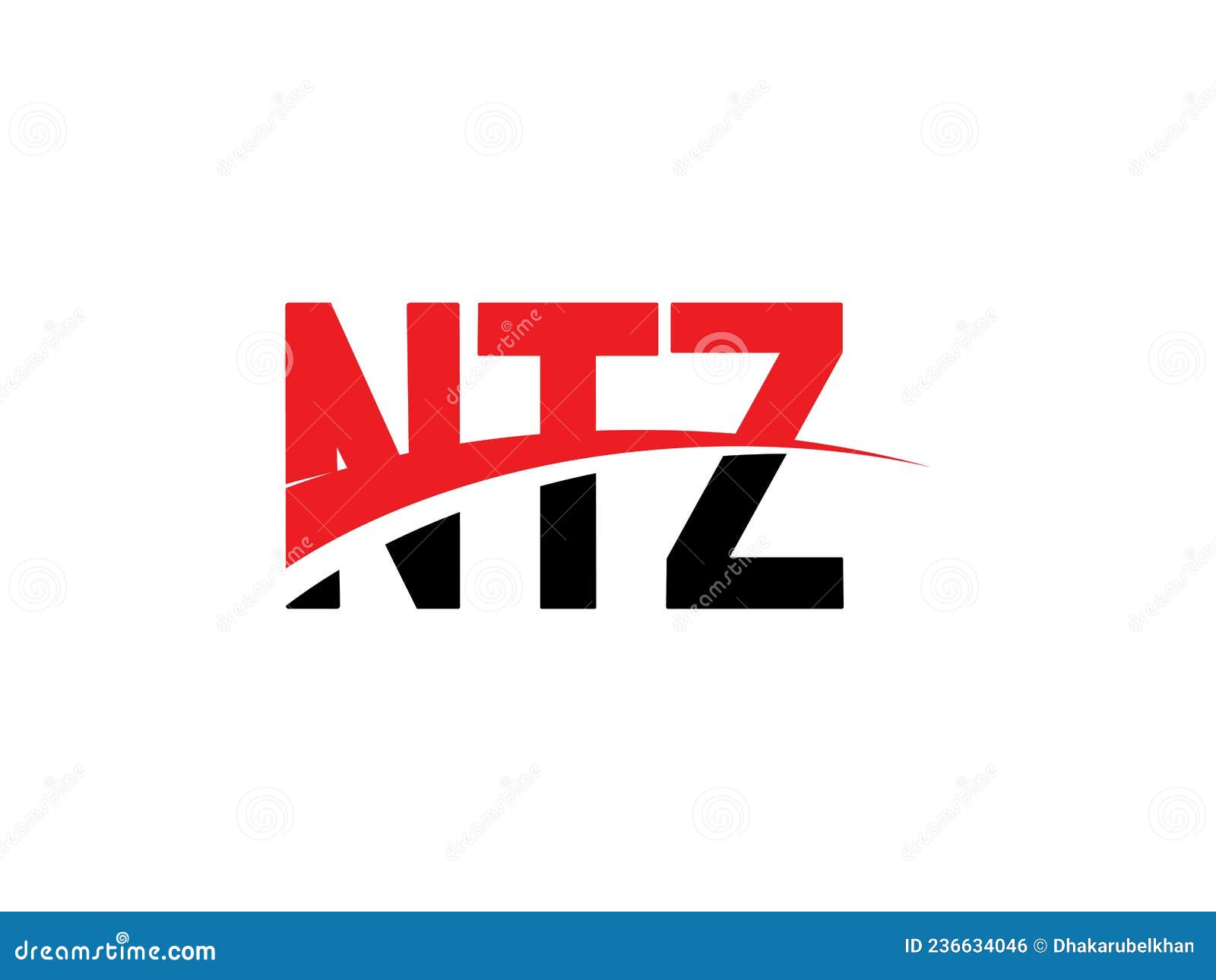 NTZ Letter Initial Logo Design Vector Illustration Stock Vector ...