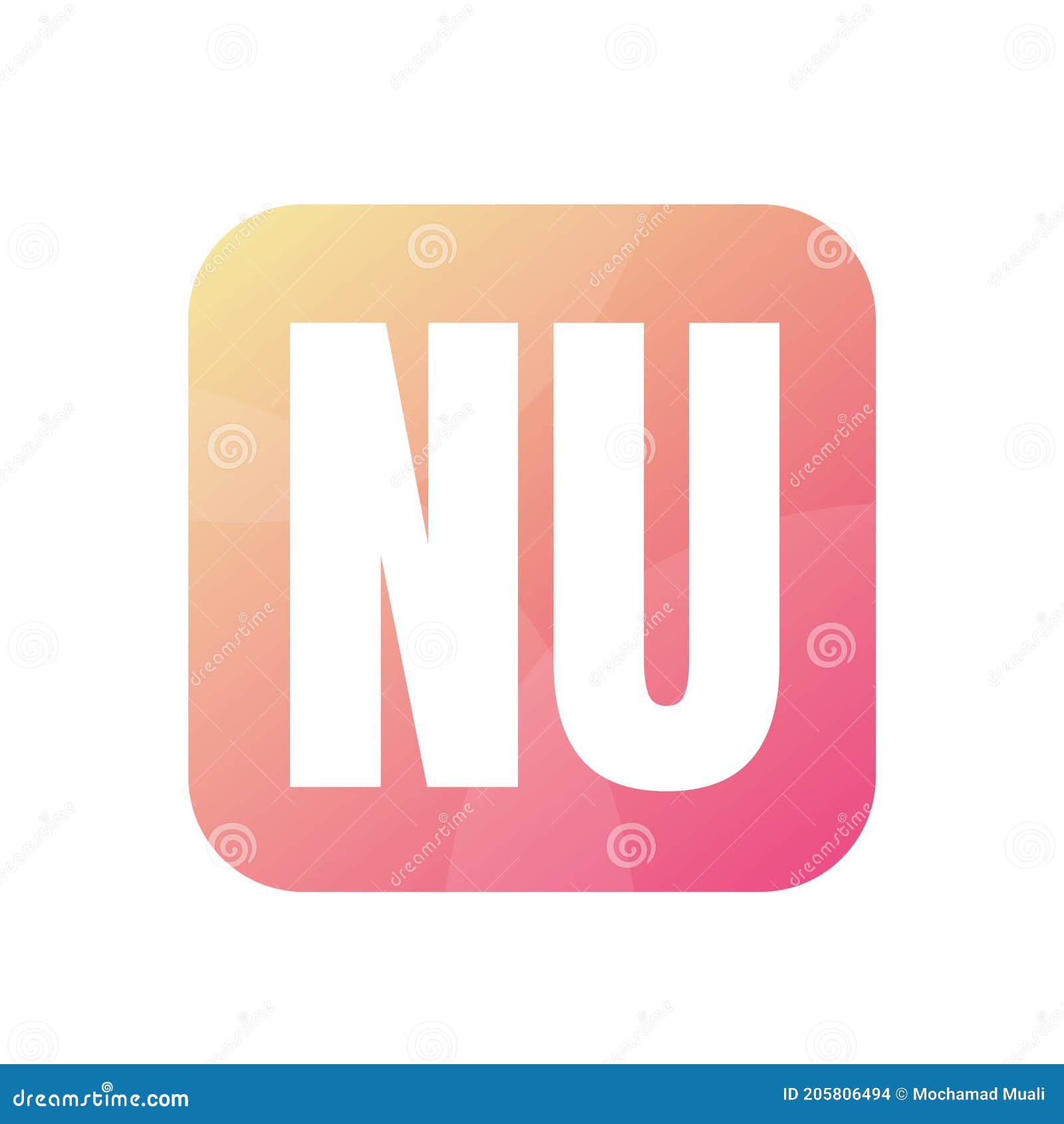 NU Letter Logo Design with Simple Style Stock Vector - Illustration of ...