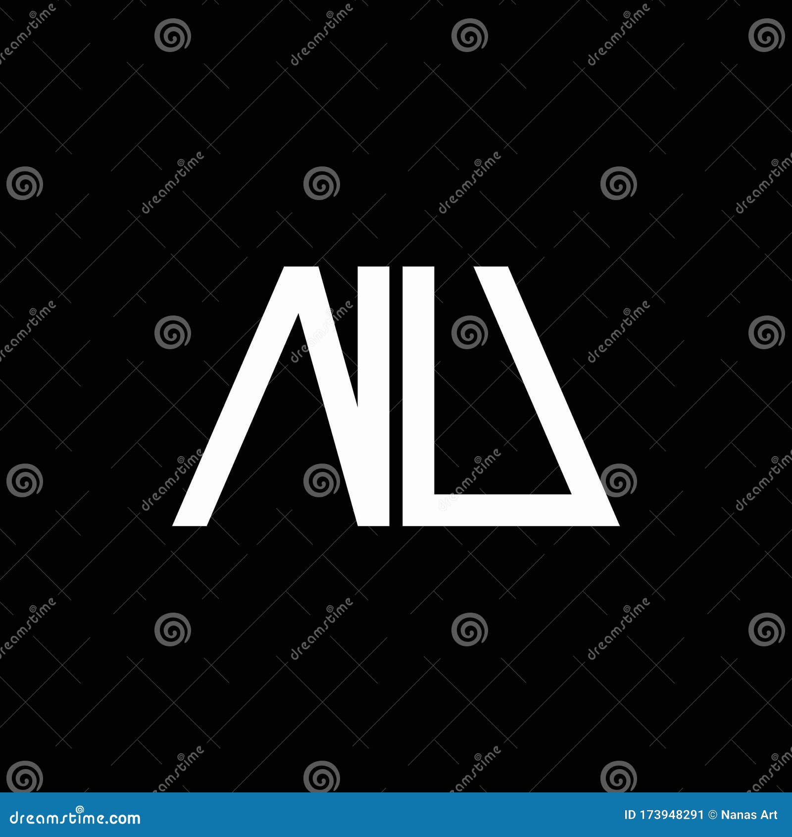 NU Logo Abstract Monogram Isolated on Black Background Stock Vector ...
