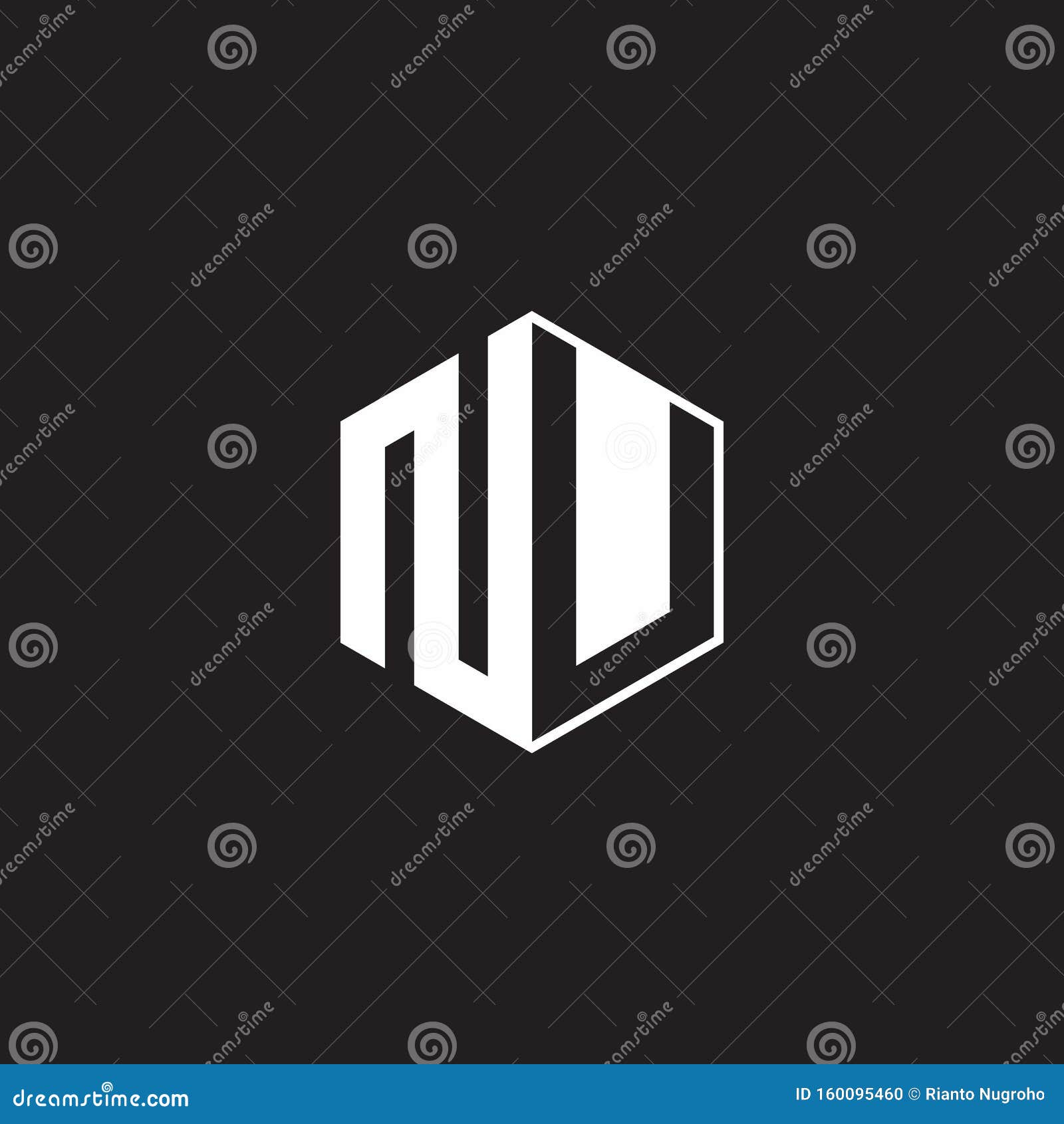 NU Logo Monogram Hexagon with Black Background Negative Space Style ... NU Logo Monogram Hexagon with Black Background Negative Space Style ...