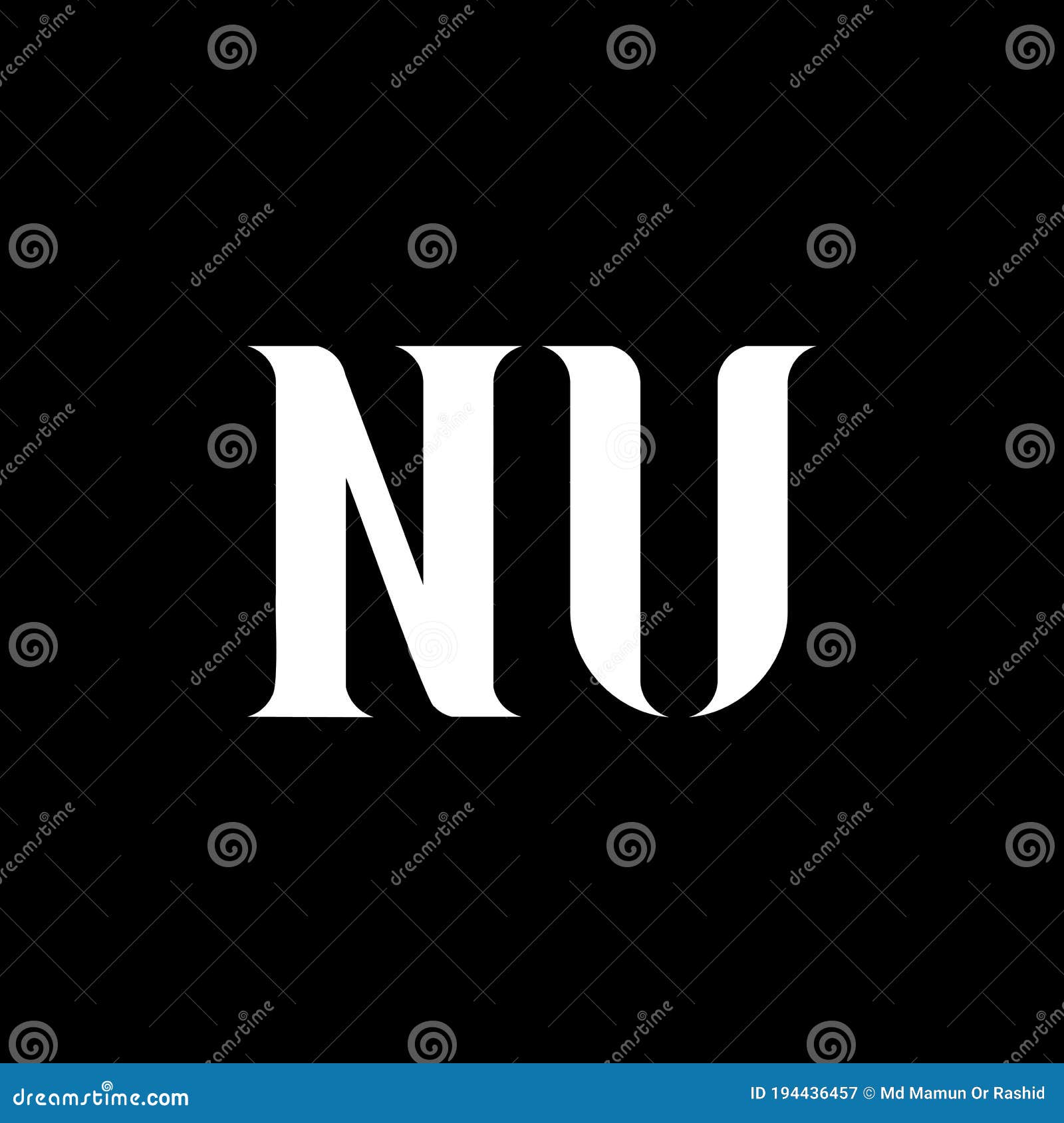 NU N U Letter Logo Design. Initial Letter NU Uppercase Monogram Logo ...