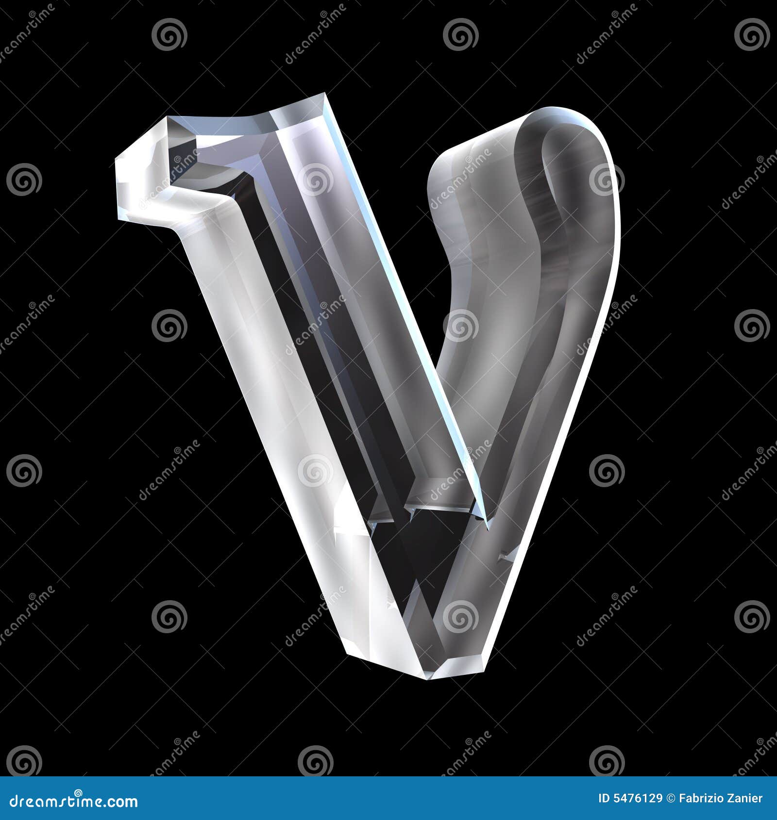 Nu Symbol In Glass (3d) Picture. Image: 5476129