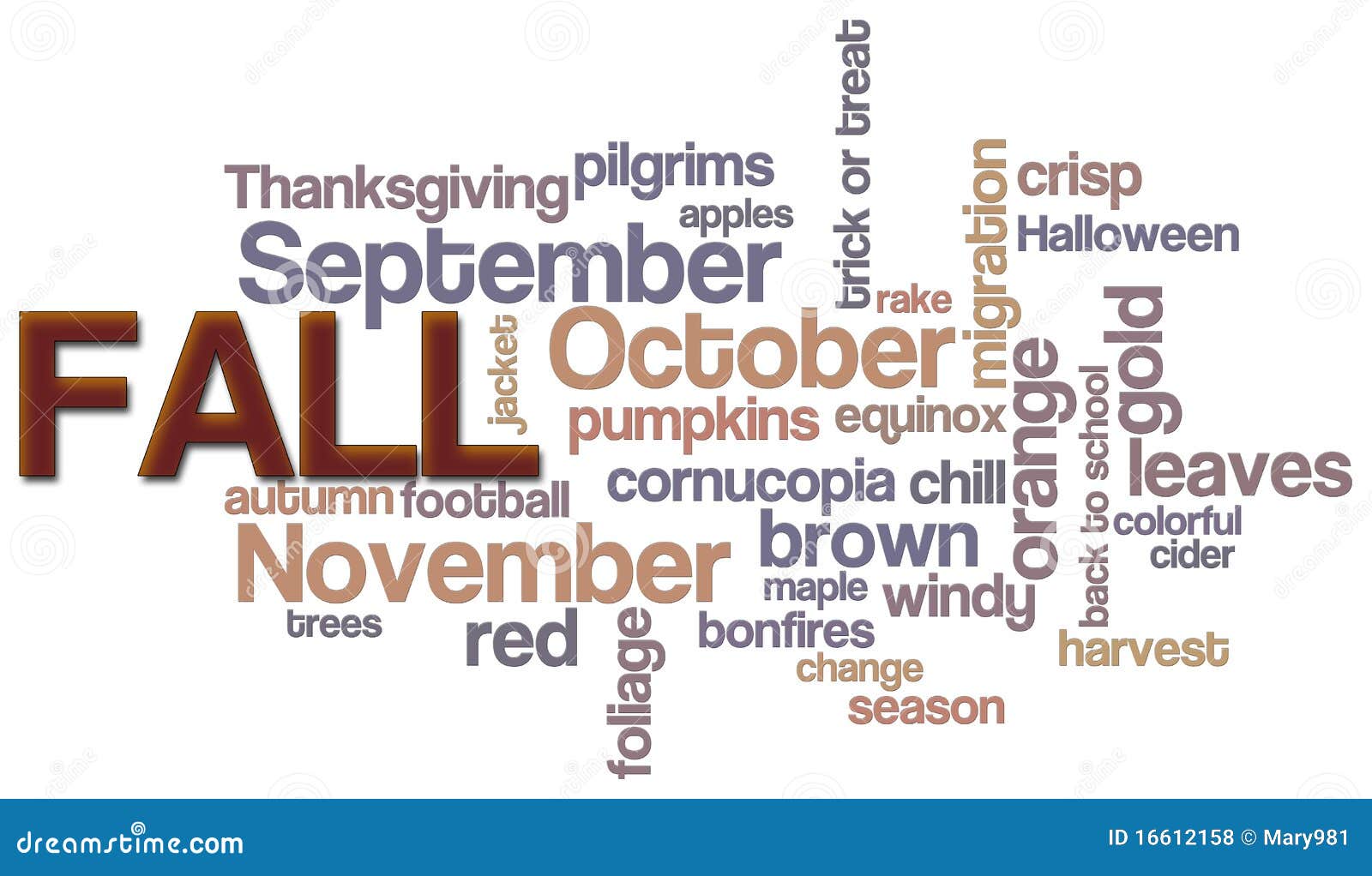 Nuage de mot d'automne illustration stock. Illustration du saisonnier ...