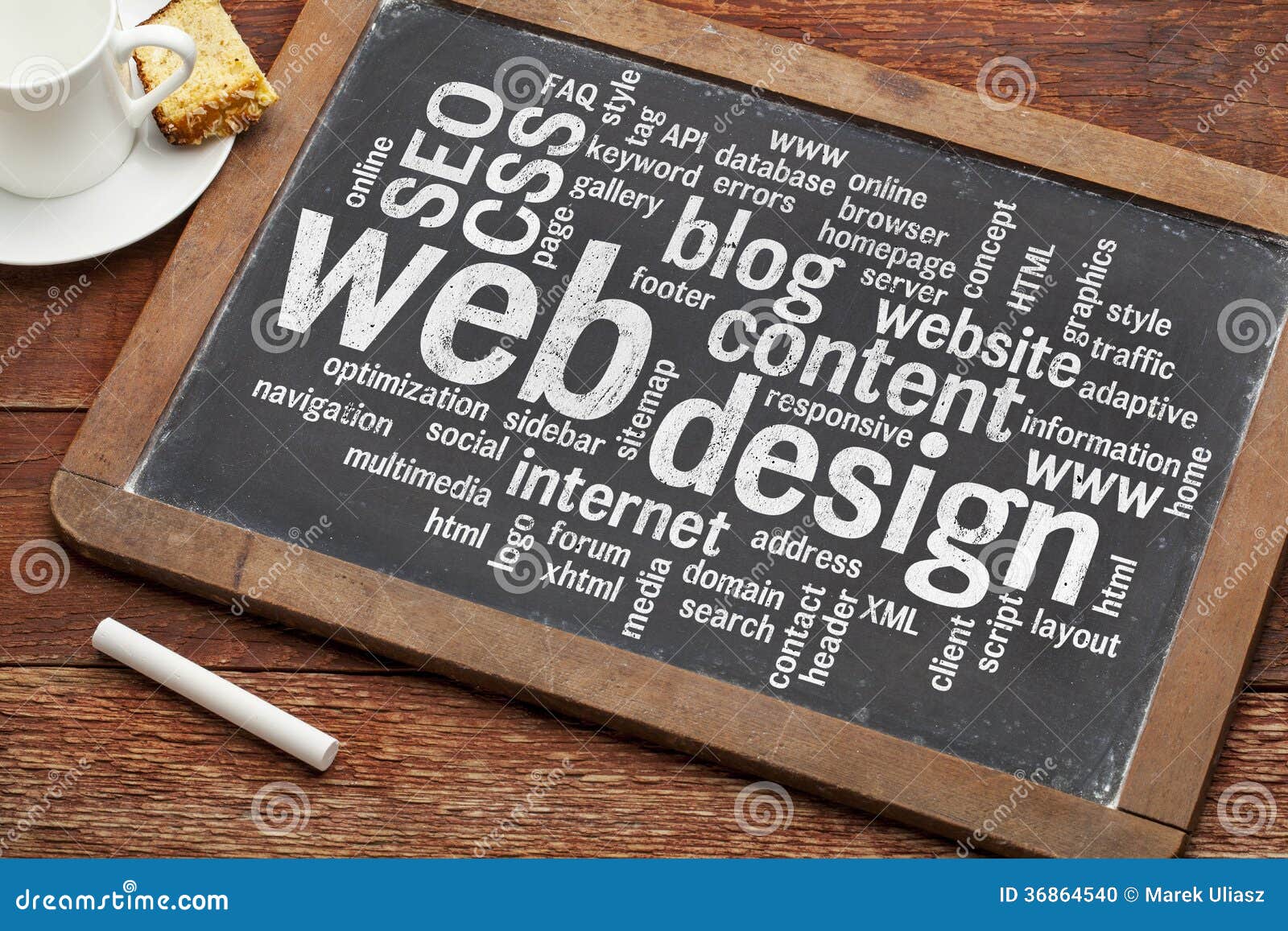 Nuage De Mot De Web Design Sur Le Tableau Noir Photo stock - Image du ...