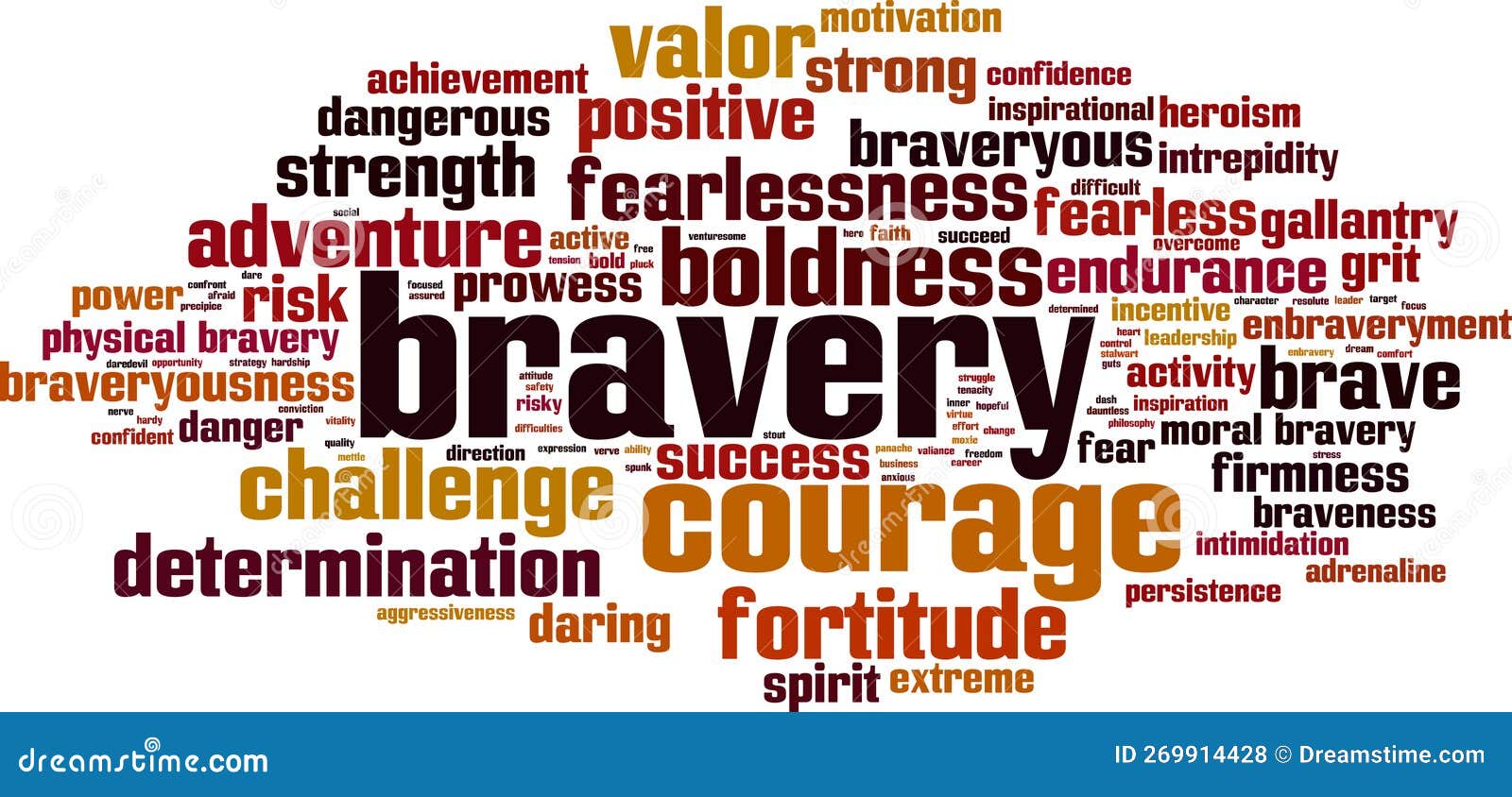 Nuage de mots de bravoure illustration de vecteur. Illustration du ...