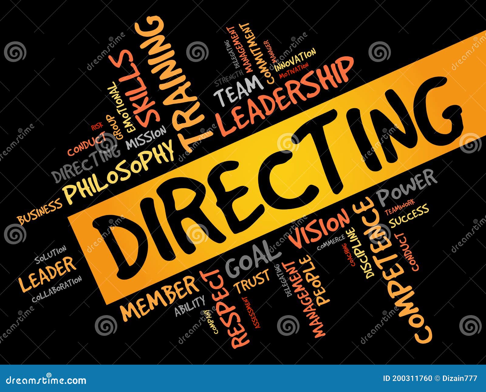 Nuage de mots de direction illustration stock. Illustration du ...