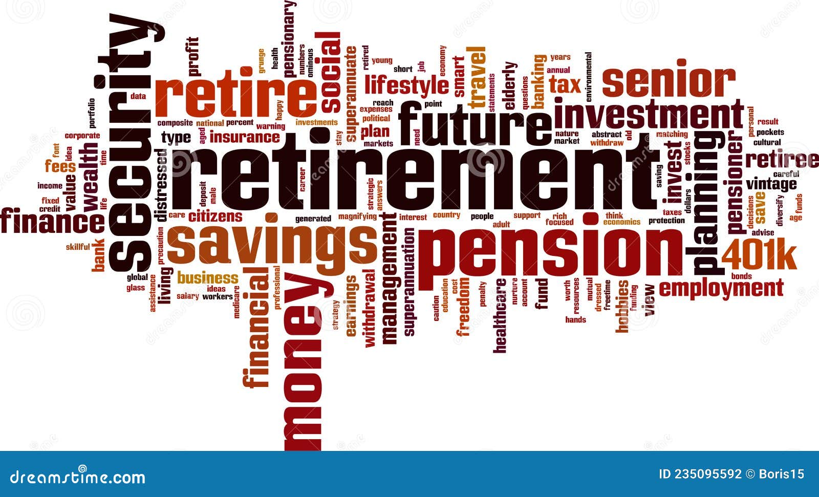 Nuage de mots de retraite illustration de vecteur. Illustration du ...