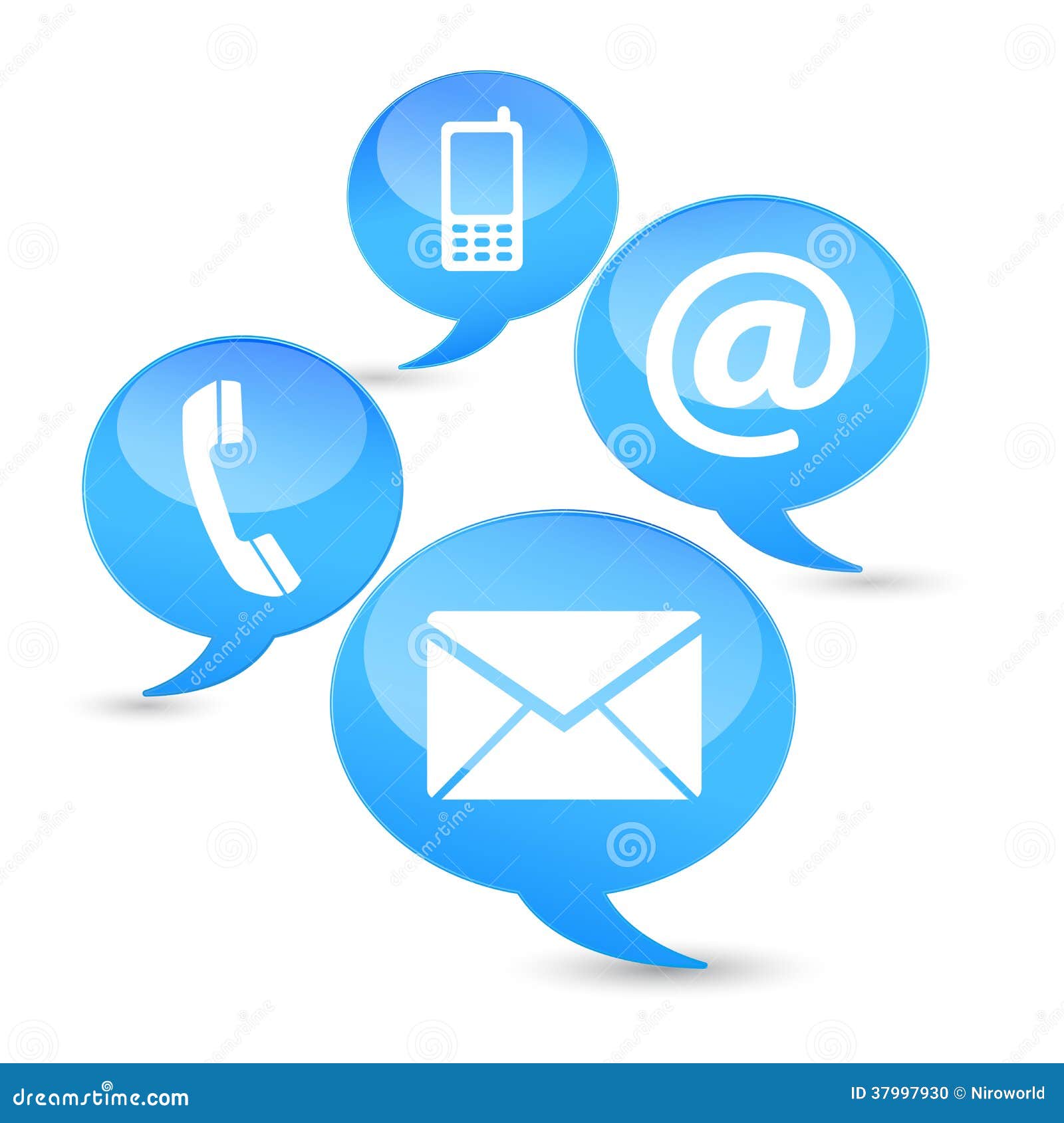 Nuages D'icônes De Web De Contactez-nous Illustration de Vecteur ...