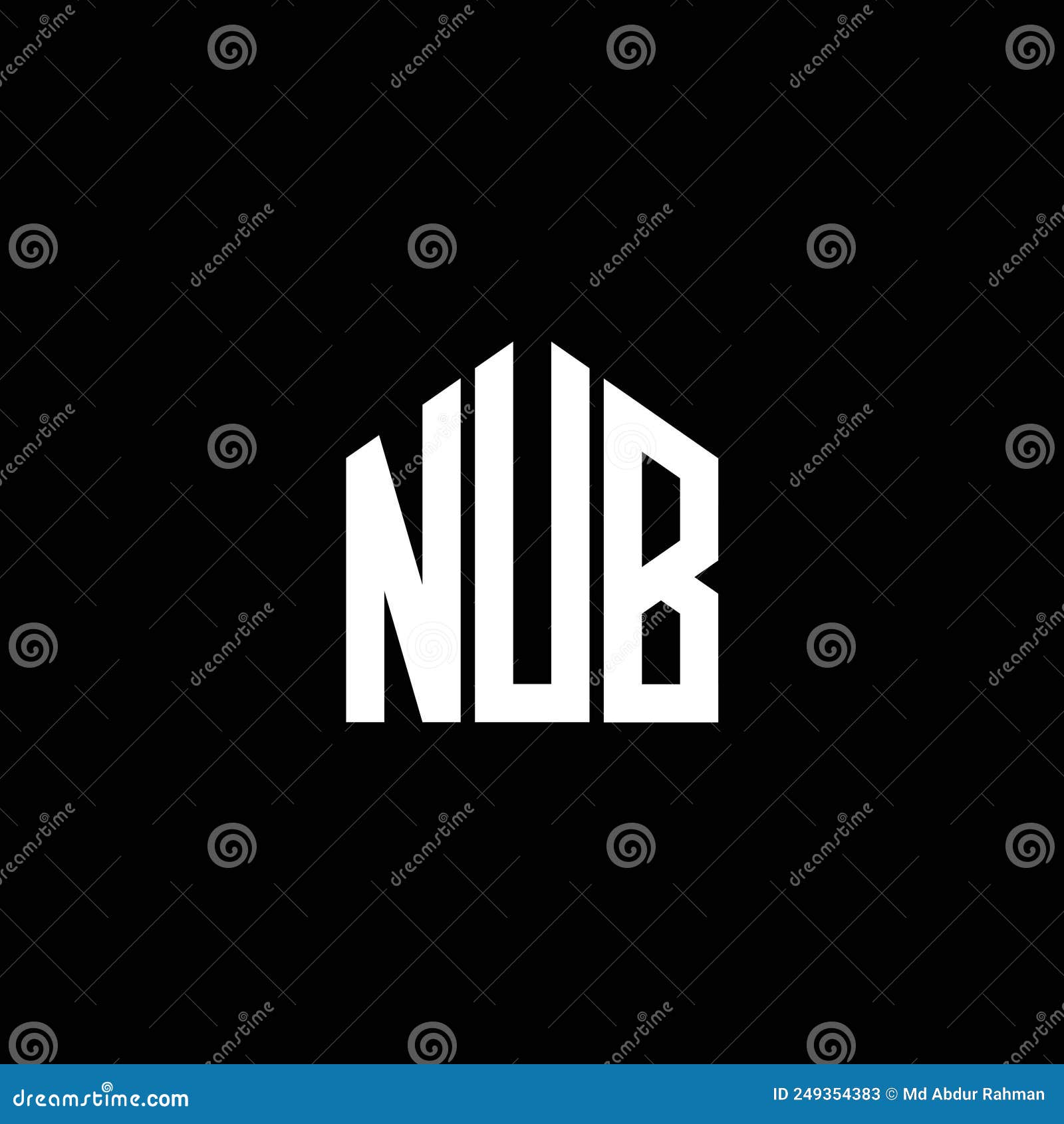 NUB Letter Logo Design On BLACK Background. NUB Creative Initials ...