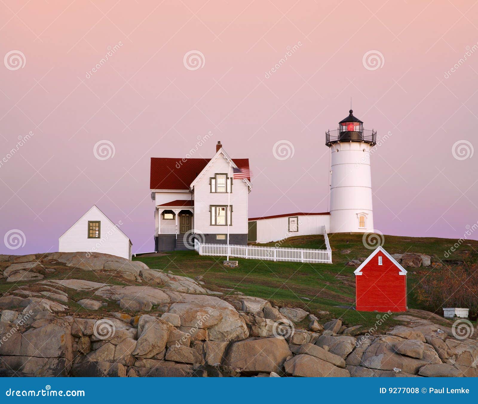 Nubble Light stock photo. Image of building, atlantic - 9277008