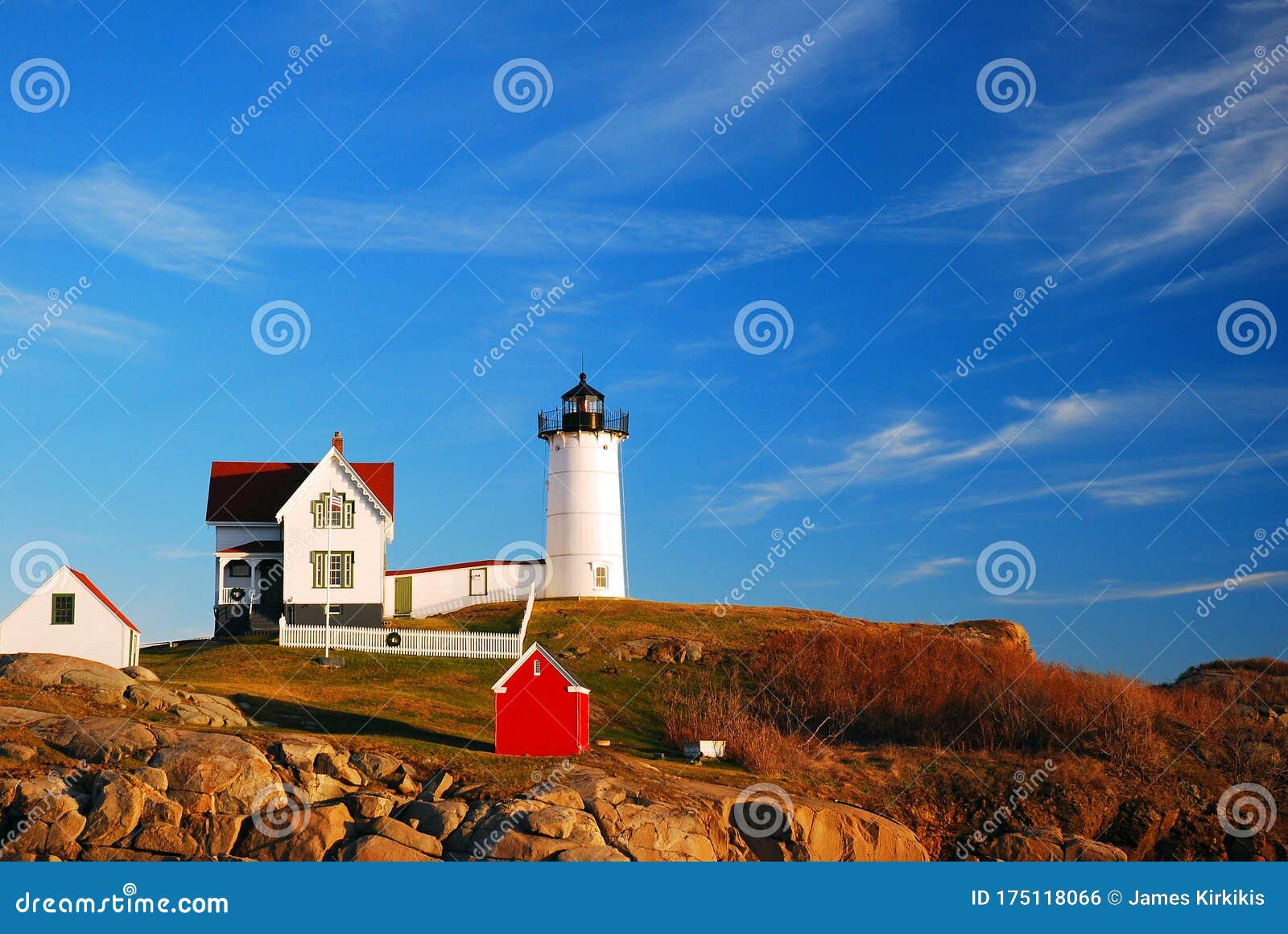 Nubble Light, Maine stock photo. Image of historical - 175118066