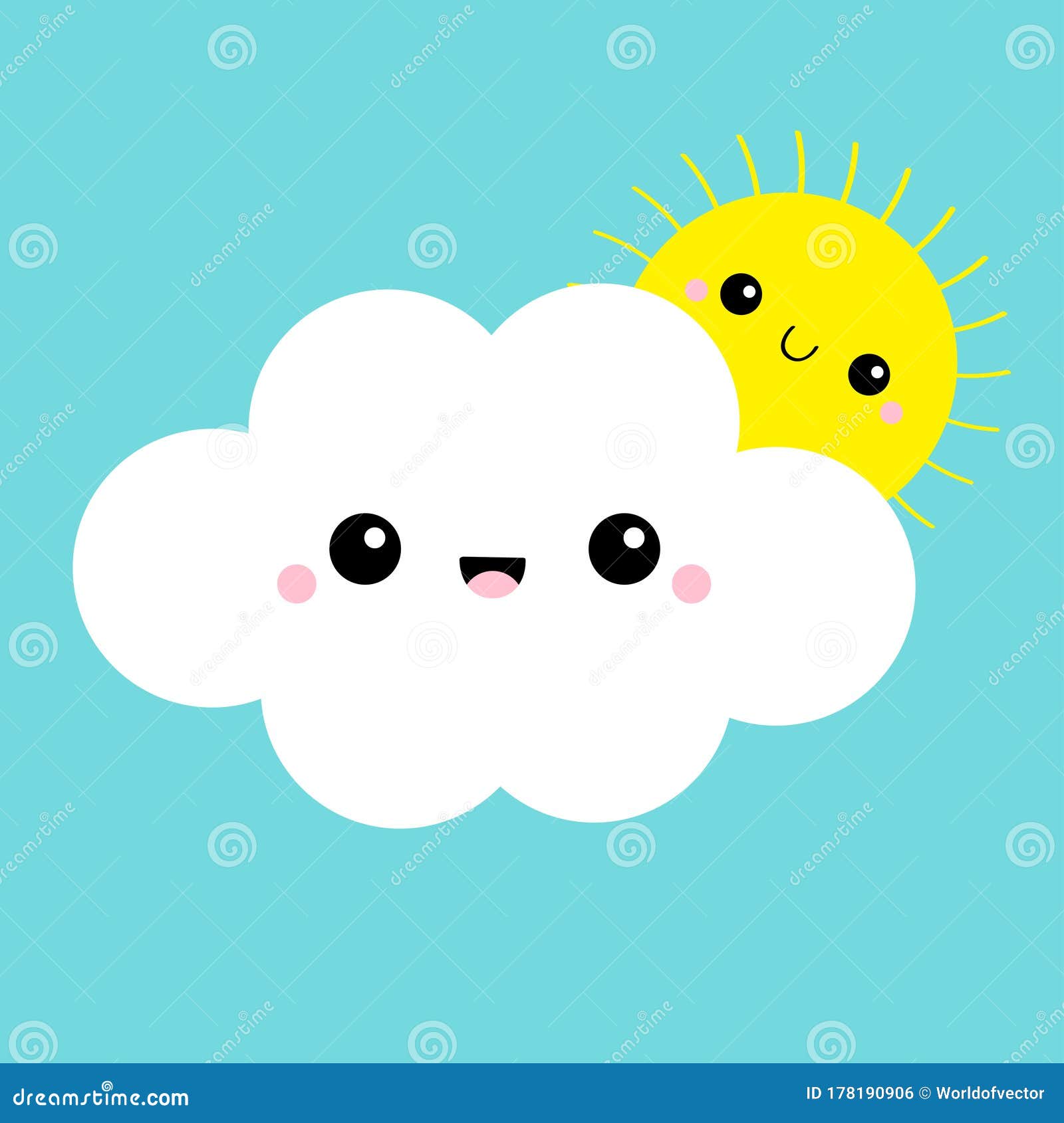Nube Blanca Y Puesta De Sol Amarilla. Lengua Sonriente. Pareja De ... Nube Blanca Y Puesta De Sol Amarilla. Lengua Sonriente. Pareja De ...