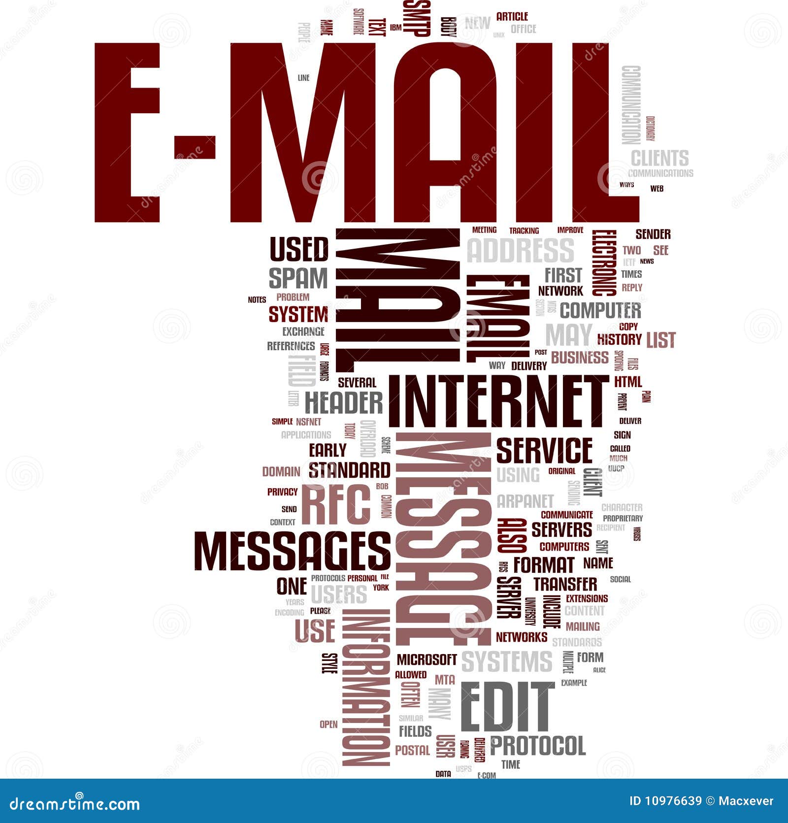 Nube De La Palabra De La Comunicación Del Email Stock de ilustración ...